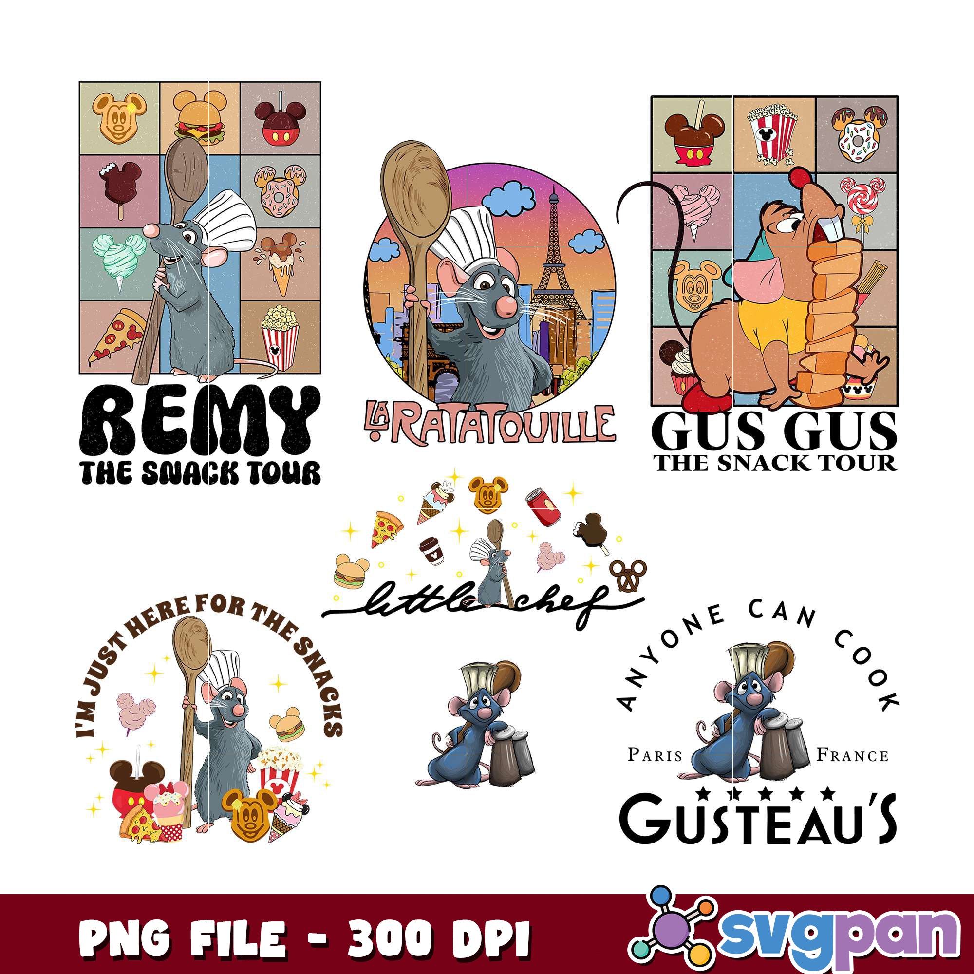Ratatouille Remy Gus Gus Snack Bundle PNG – svgpan