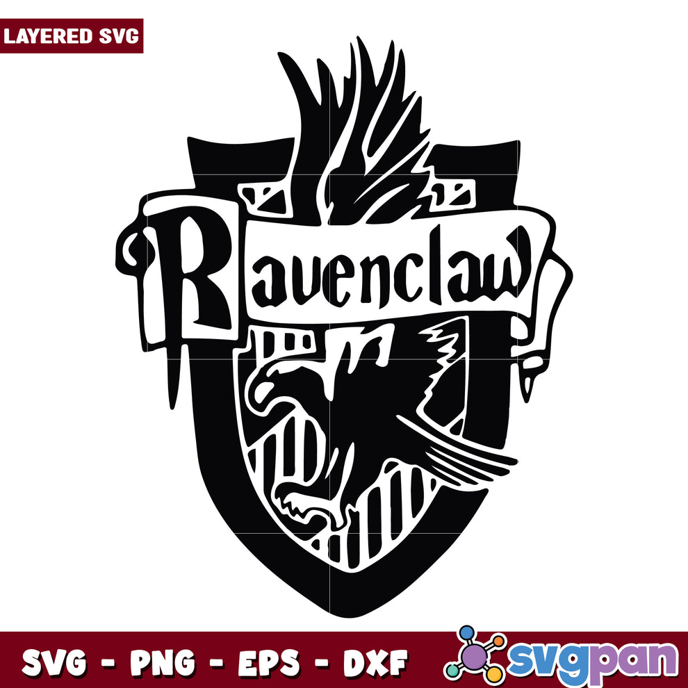 Ravenclaw svg, hogwarts house crest svg, wit and wisdom quote svg – svgpan