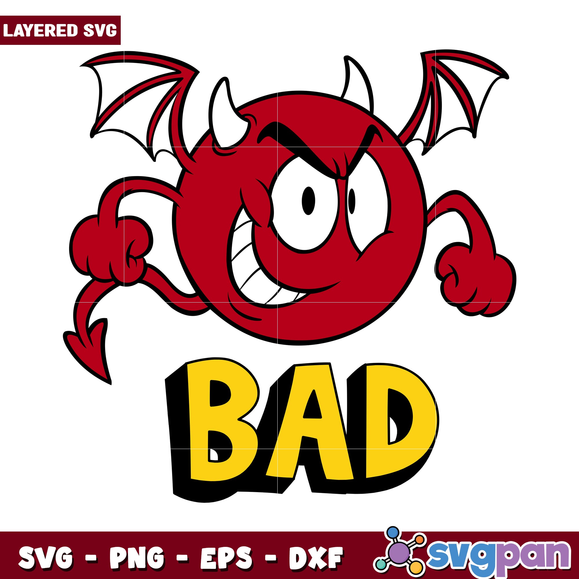 Red Devil Character Design for SVG Products, Perfect for Crafts – svgpan