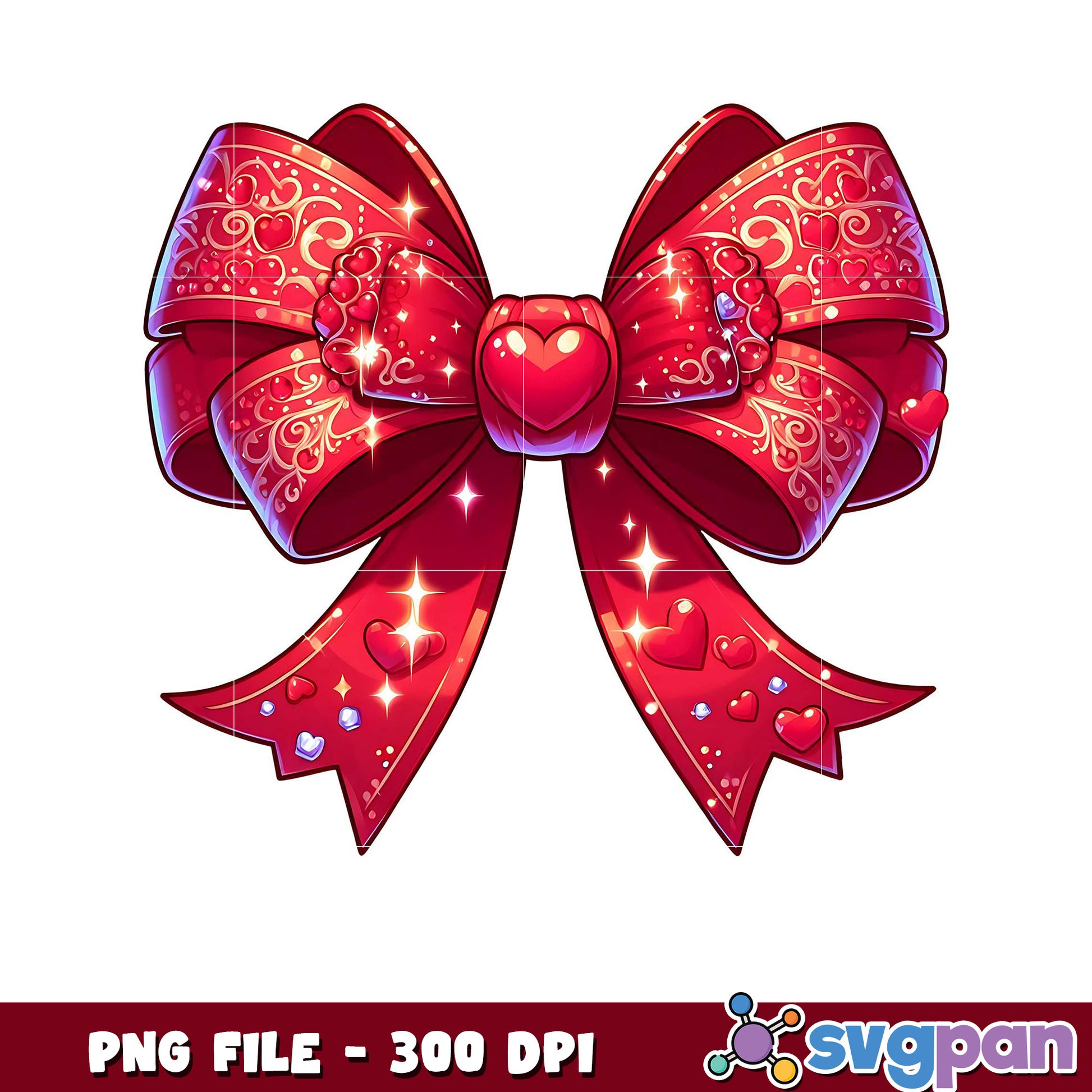 Red Heart Bow PNG File, Perfect for Craft Projects – svgpan