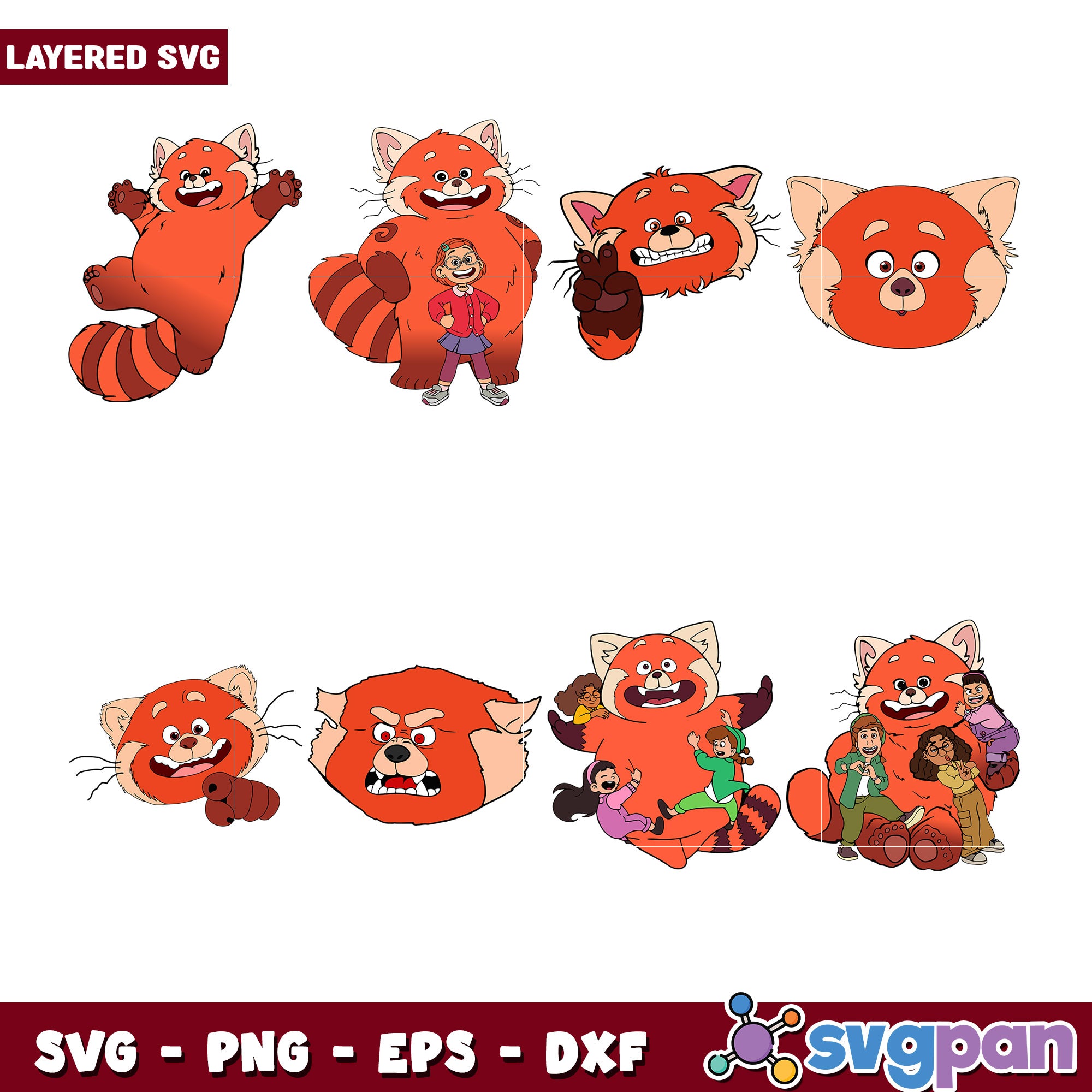 Red Panda Characters SVG Bundle for Crafting Fun – svgpan