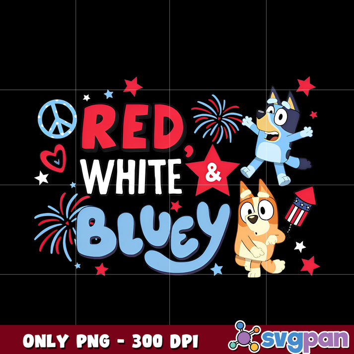 Red White and Bluey cartoon png – svgpan