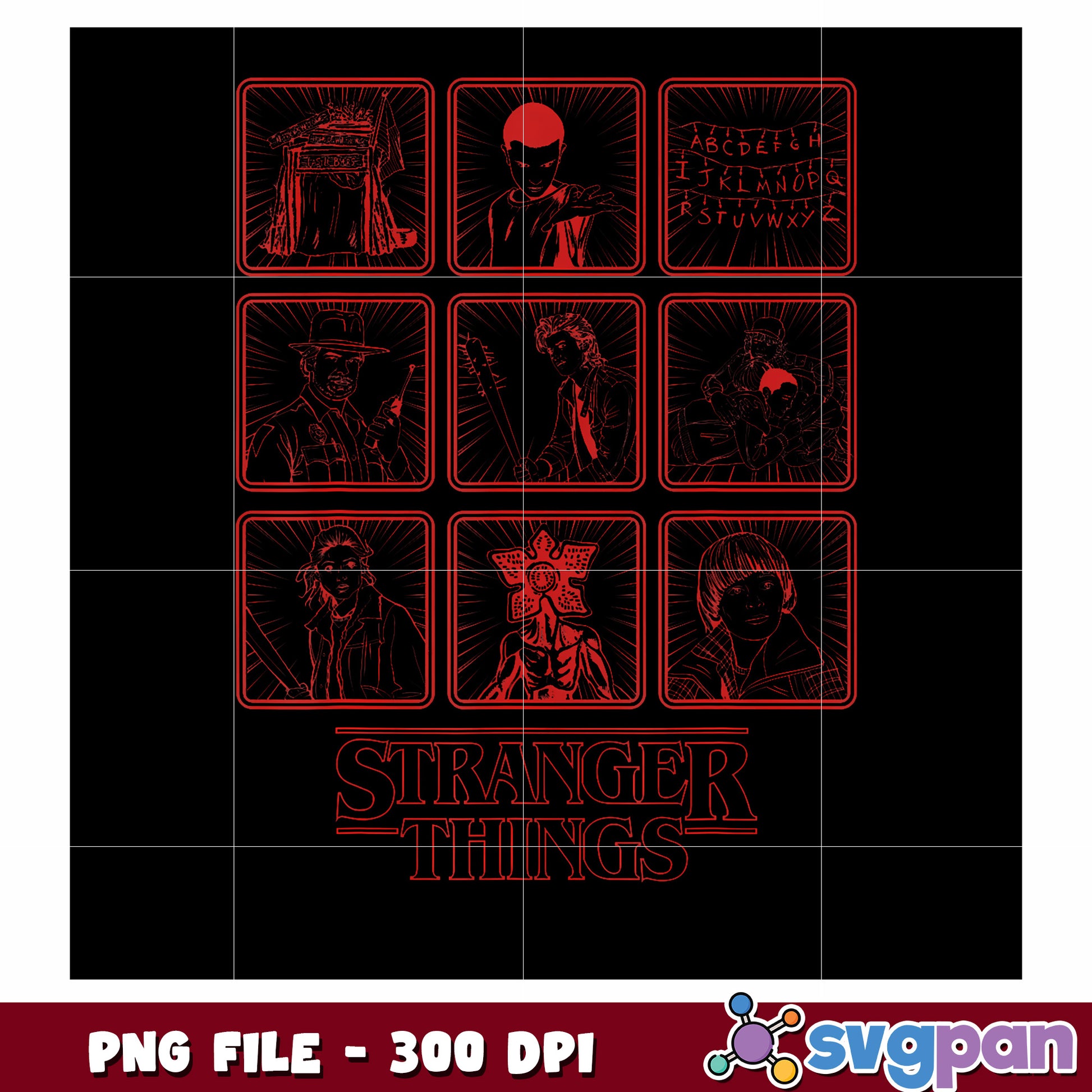 Red design of stranger things png, new stranger things png, mystery mo ...