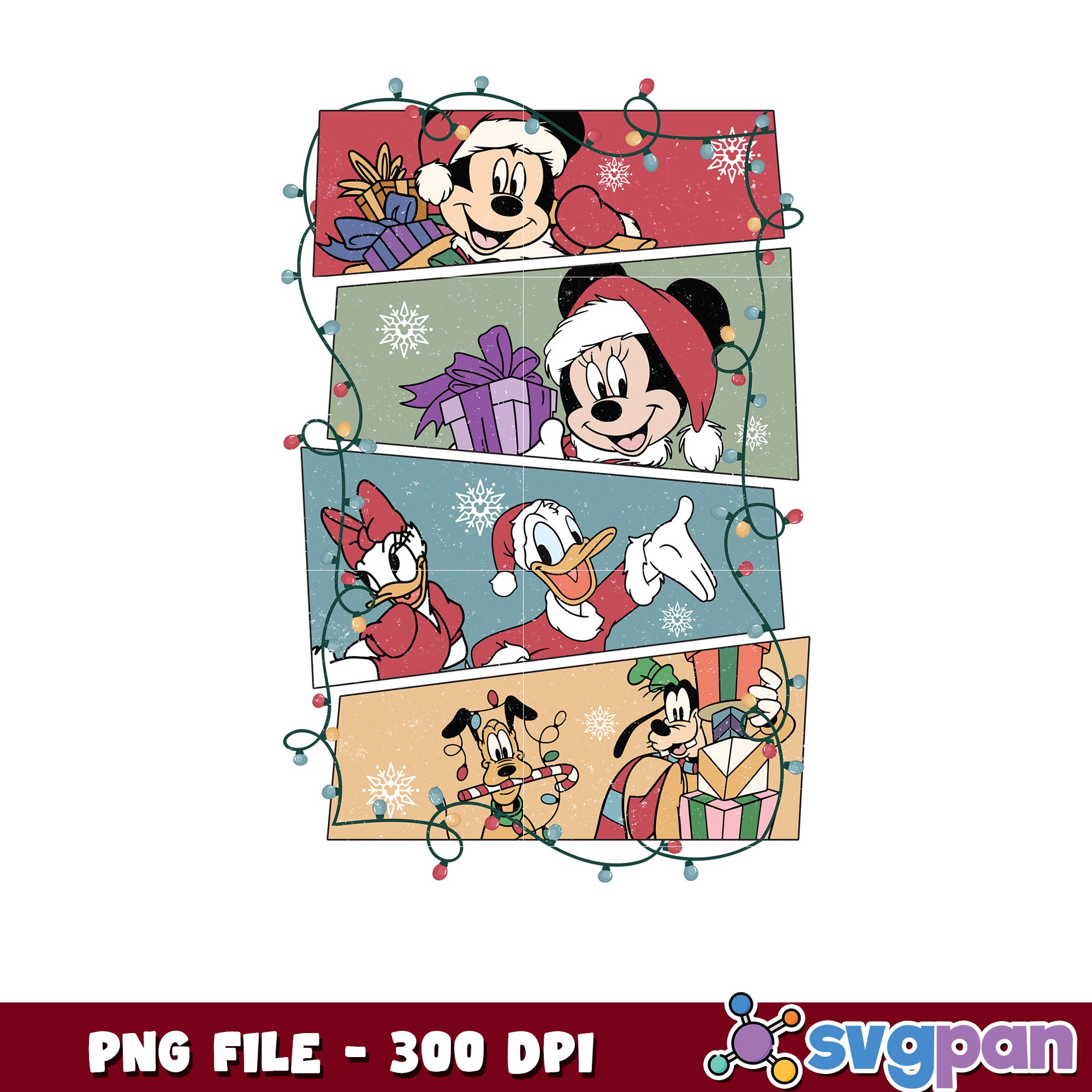 Retro christmas mickey and friends png, chistmas png, christmas cards ...