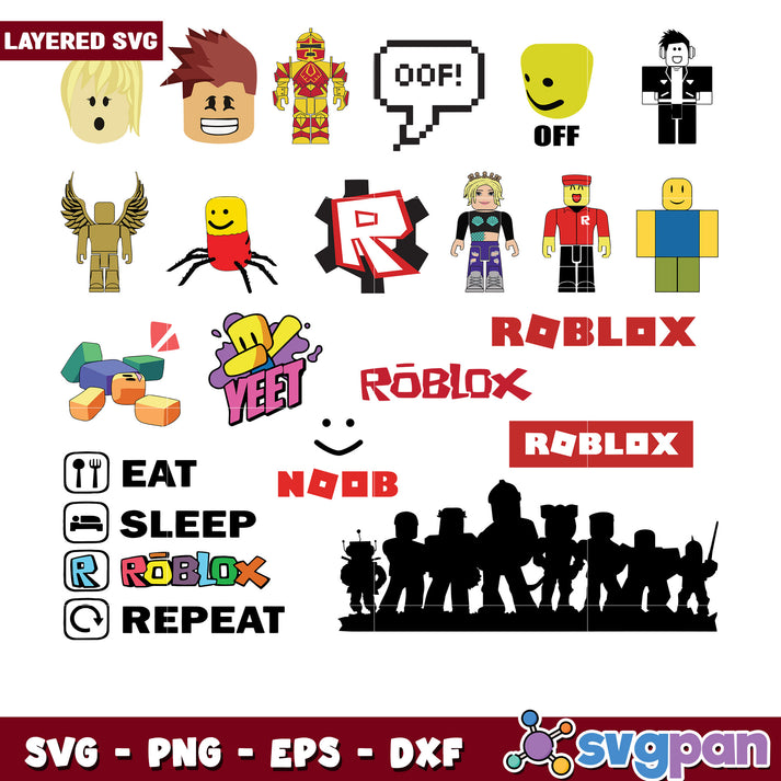 Roblox SVG Bundle Layered Characters & Logos – svgpan