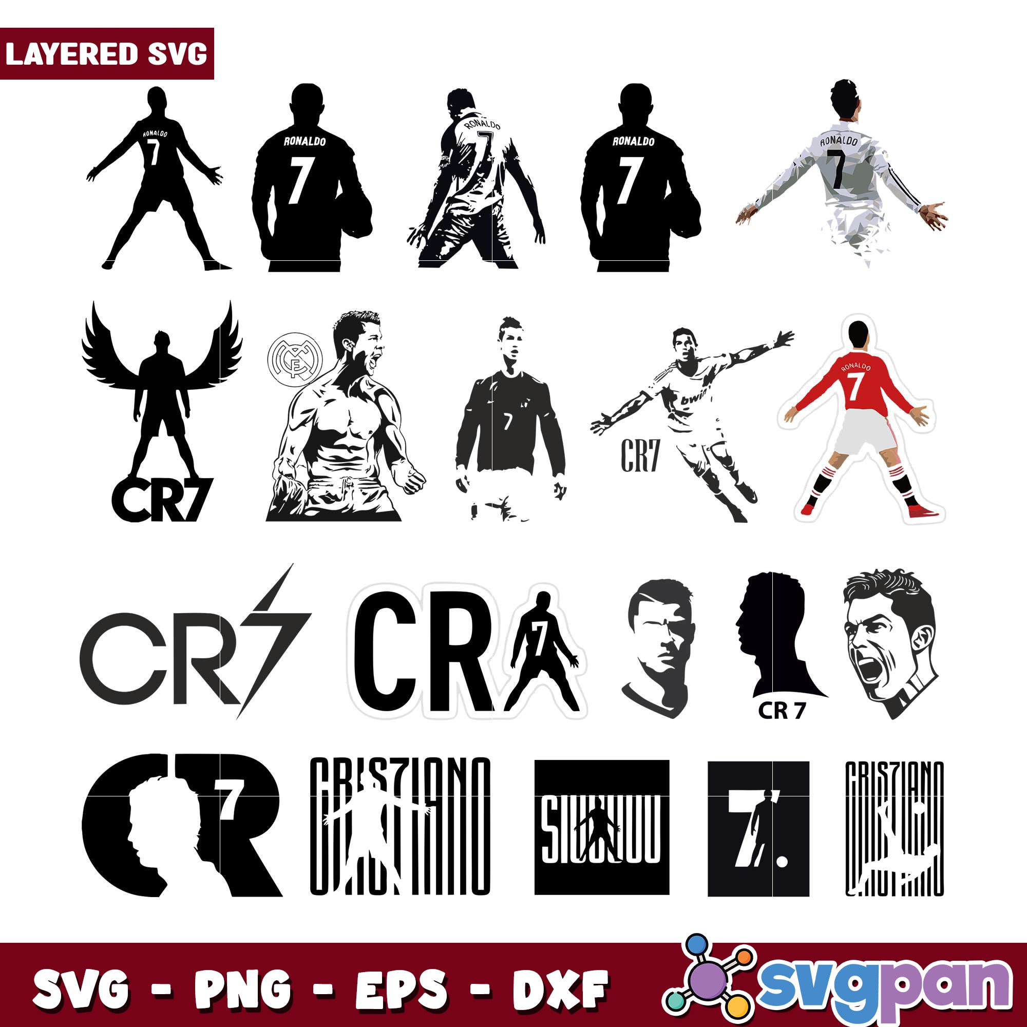 Ronaldo SVG Bundle Layered Designs – svgpan