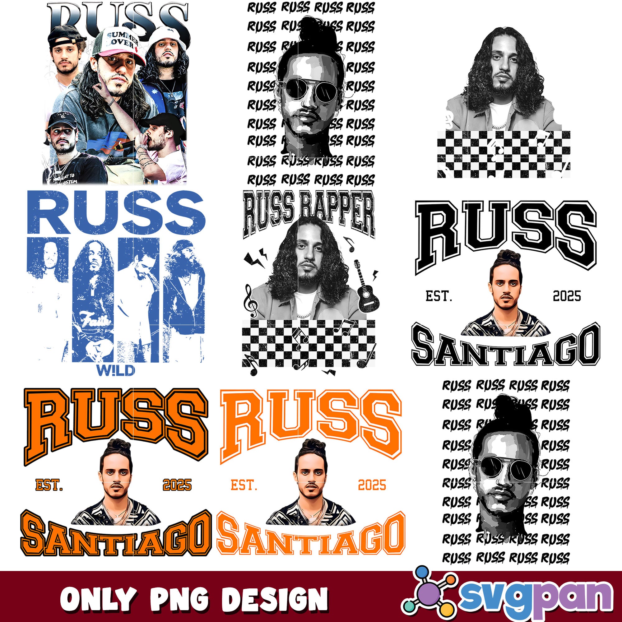 Russ santiago design png bundle, russ santiago png, russ rapper png ...
