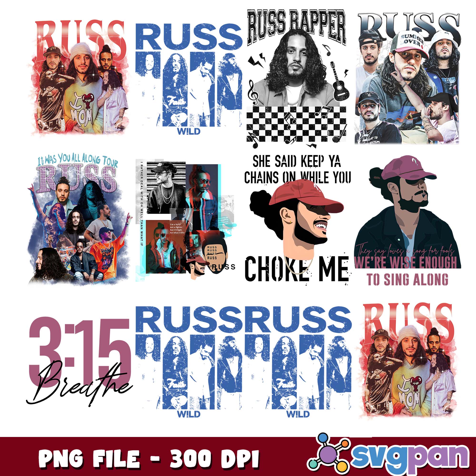 Russ songs design png bundle, russ rapper png, russ the rapper png – svgpan