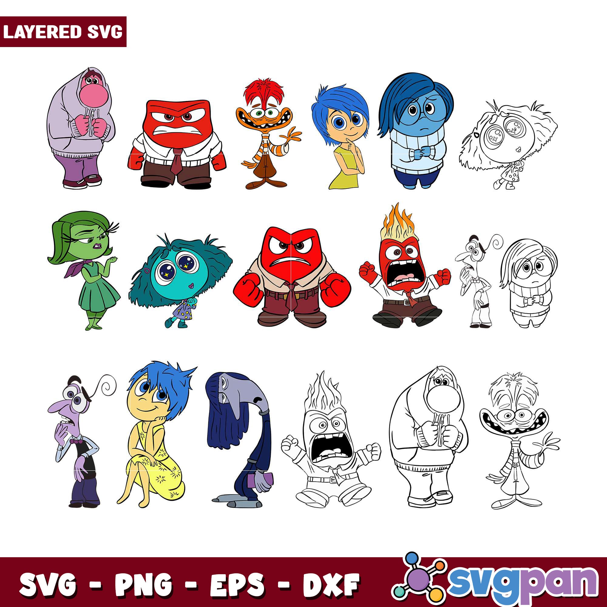 SVG Bundle of Emotions Characters for Crafts Projects – svgpan