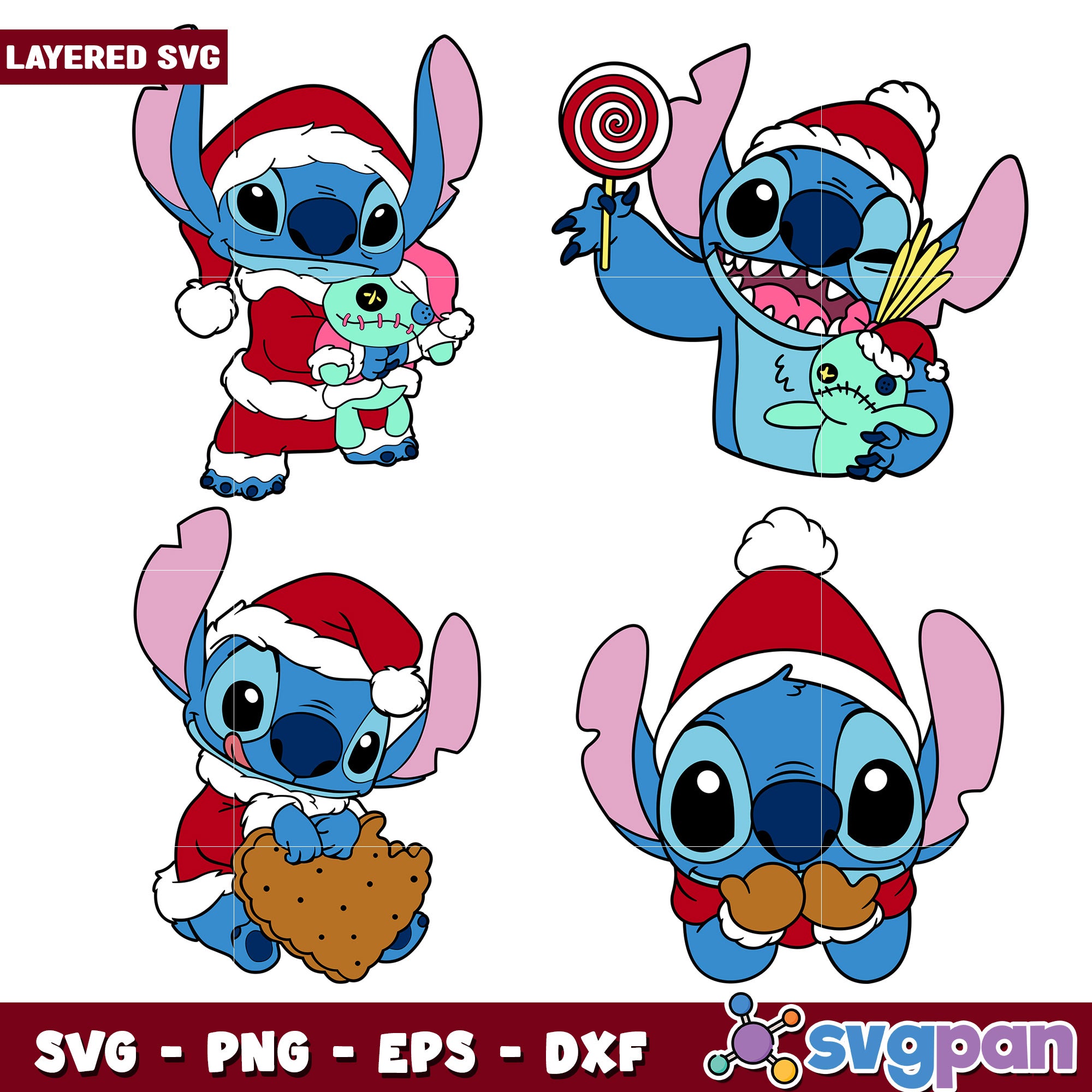 Santa Stitch SVG Bundle for Festive Crafting Fun – svgpan