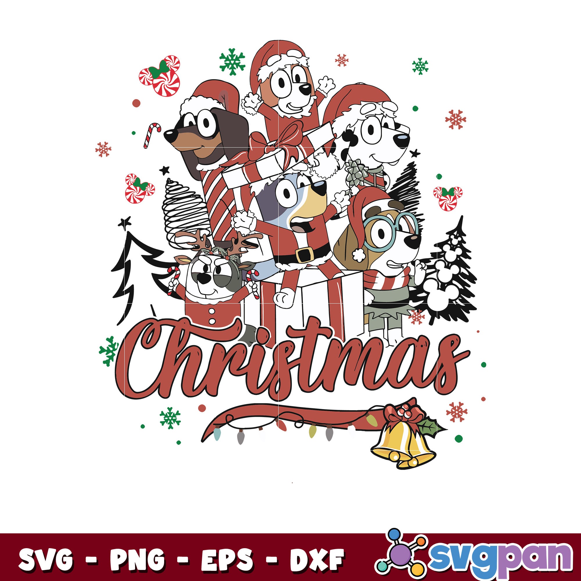 Santa bluey christmas vibes svg, bluey and friends svg, bluey svg – svgpan