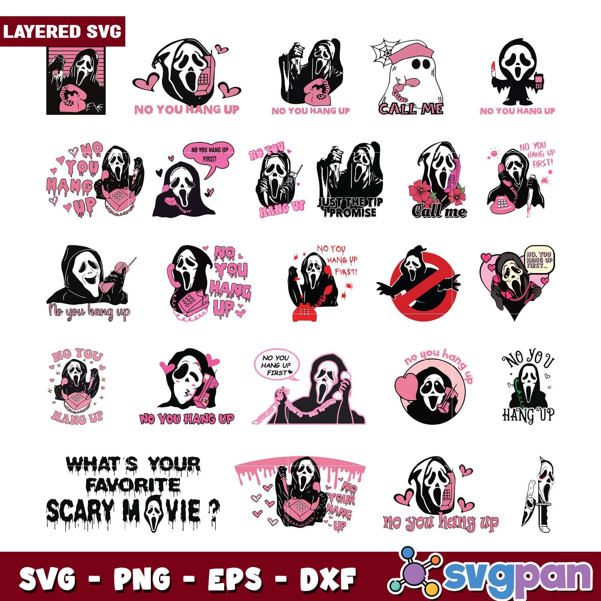 Scream Ghost Phone SVG Bundle – svgpan