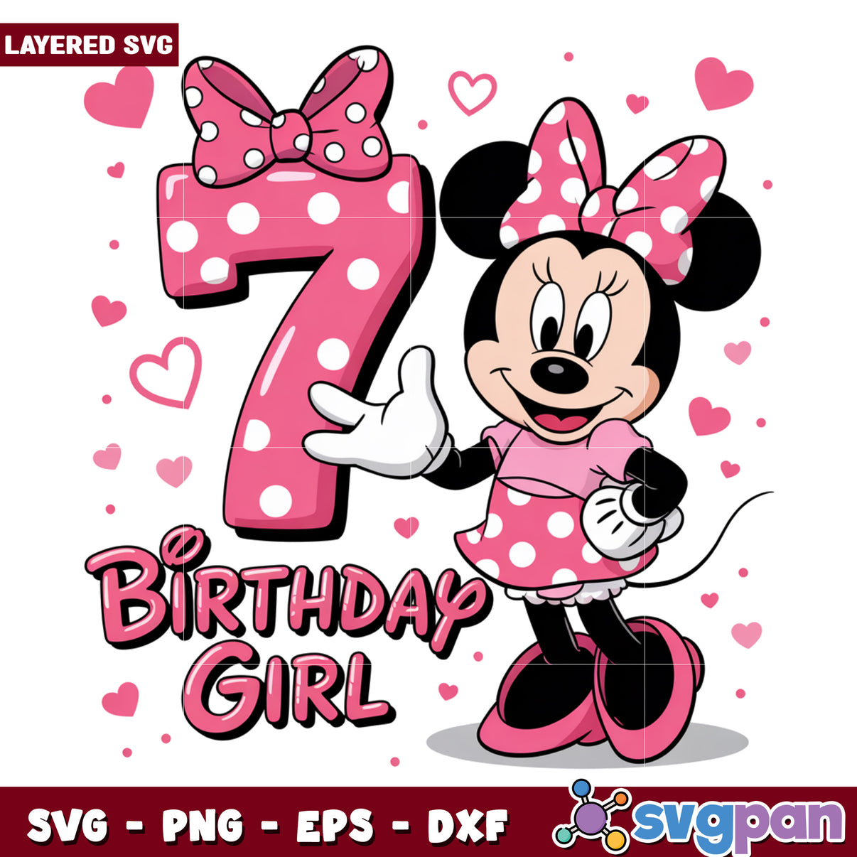 Seven birthday girl png, disney cartoons png, minnie mouse png – svgpan