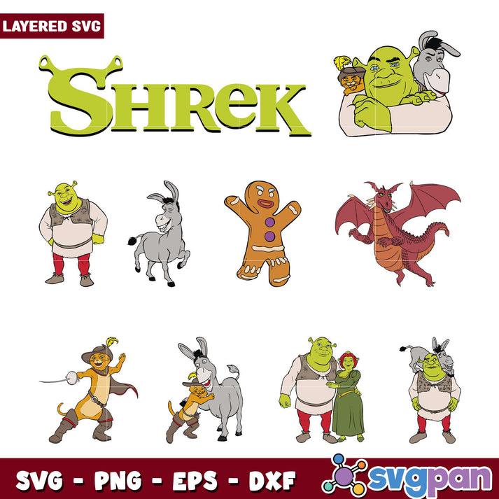 Shrek Character Bundle SVG for Creative Projects – svgpan