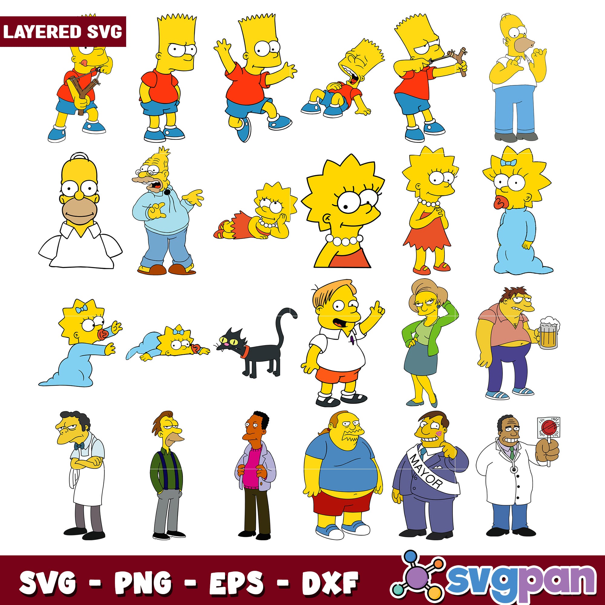 Simpsons Family SVG Bundle – svgpan