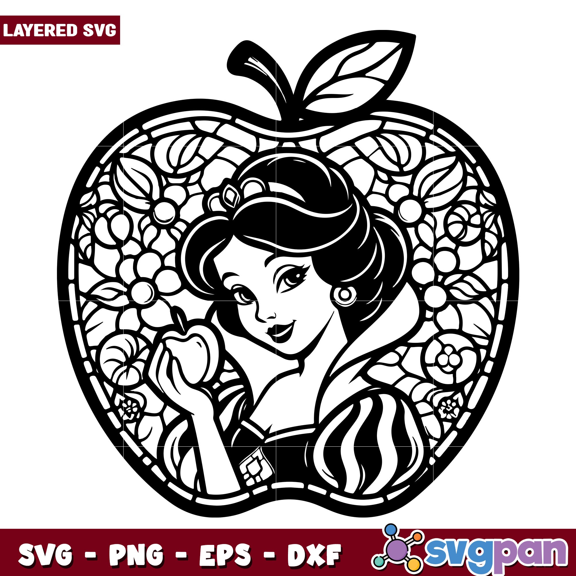 Snow White Apple SVG Cut File – svgpan