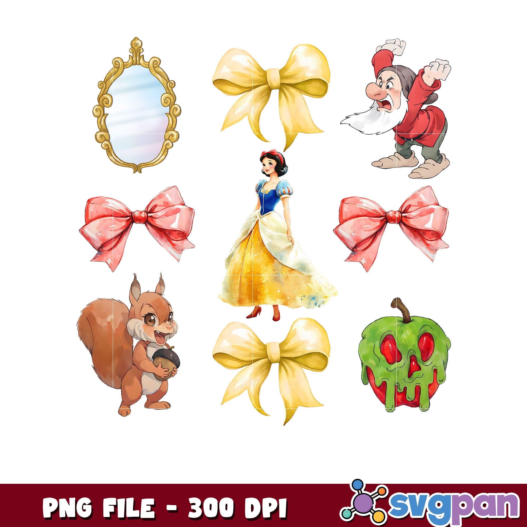 Snow White PNG Clipart Set – svgpan