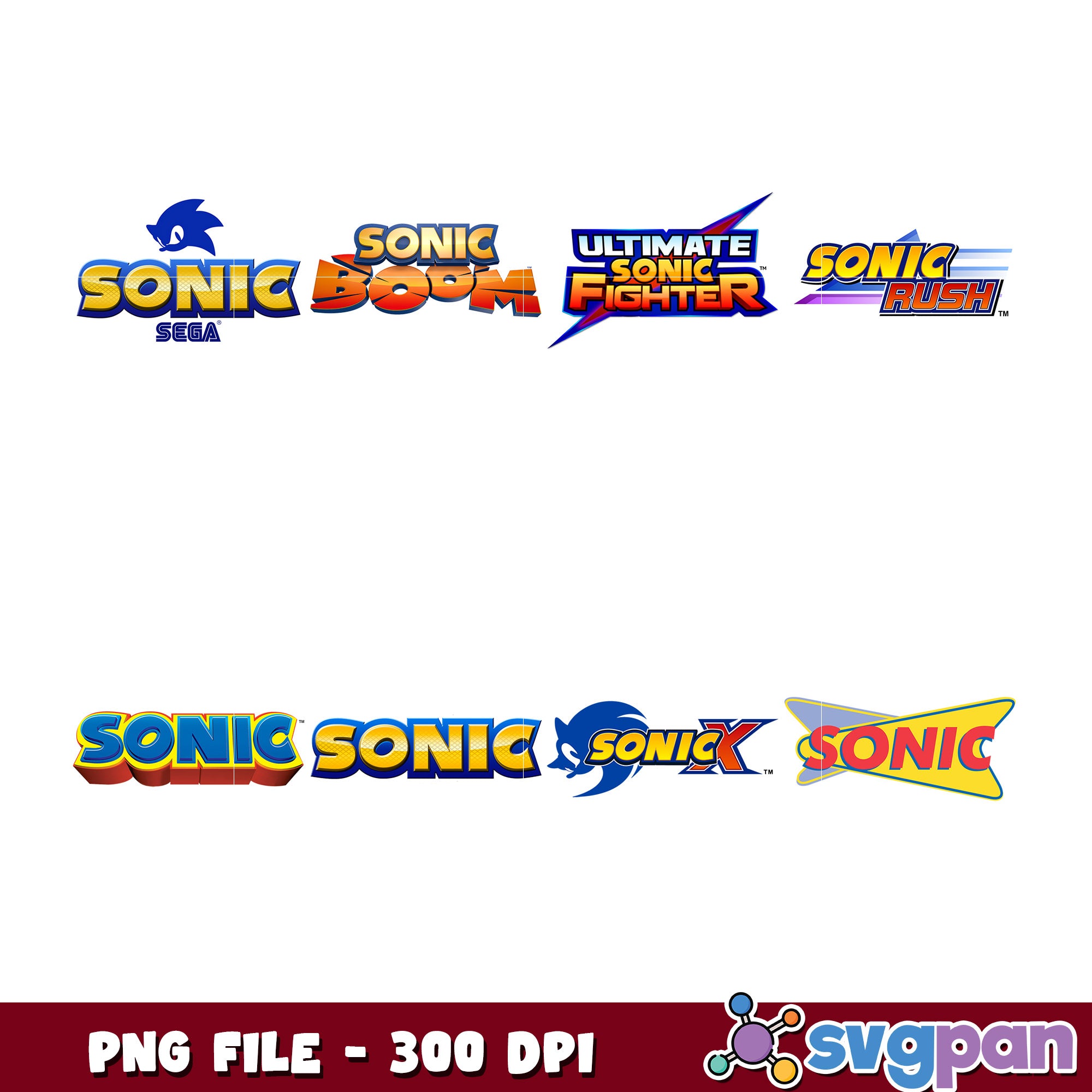 Sonic The Hedgehog Logo Bundle PNG 300 DPI – svgpan