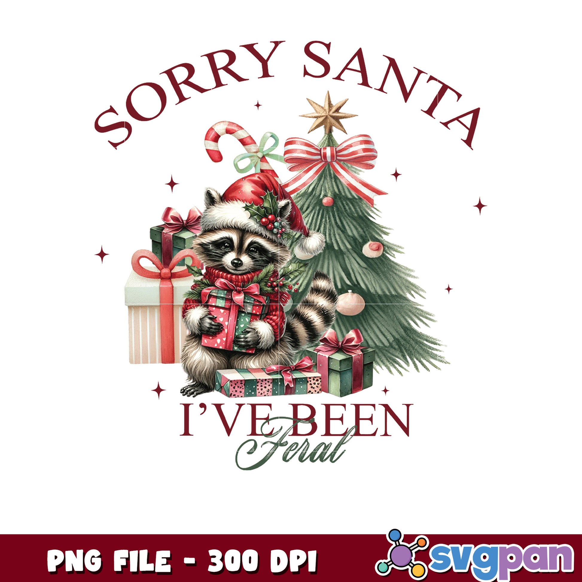 Sorry santa racoon png, christmas tree png, winters png – svgpan