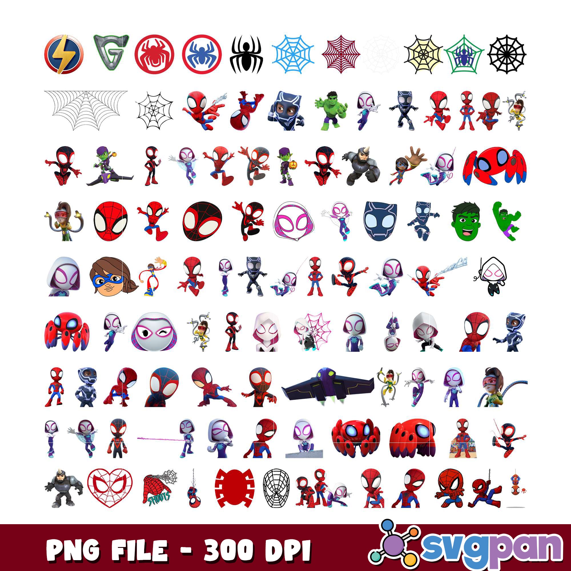 SpiderVerse PNG Bundle 300 DPI – svgpan