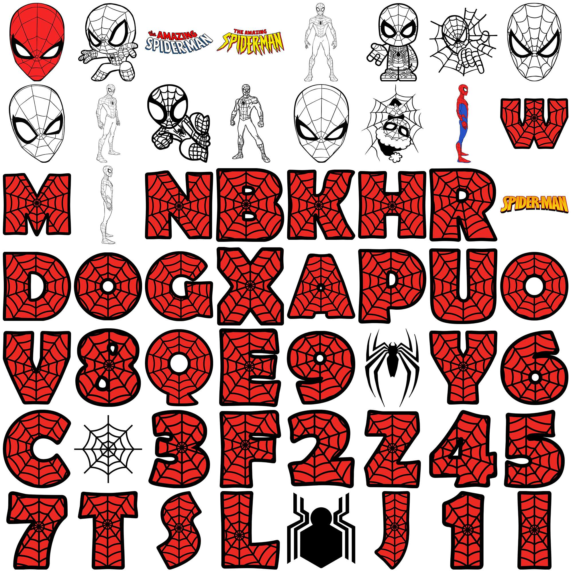 Spider man alphabets svg bundle, spider man movies svg, spider man svg ...