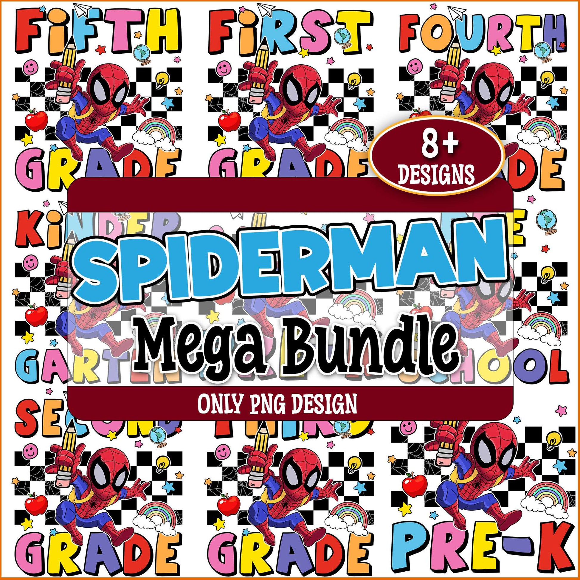 Spiderman school png bundle, school spirits png, school days png – svgpan