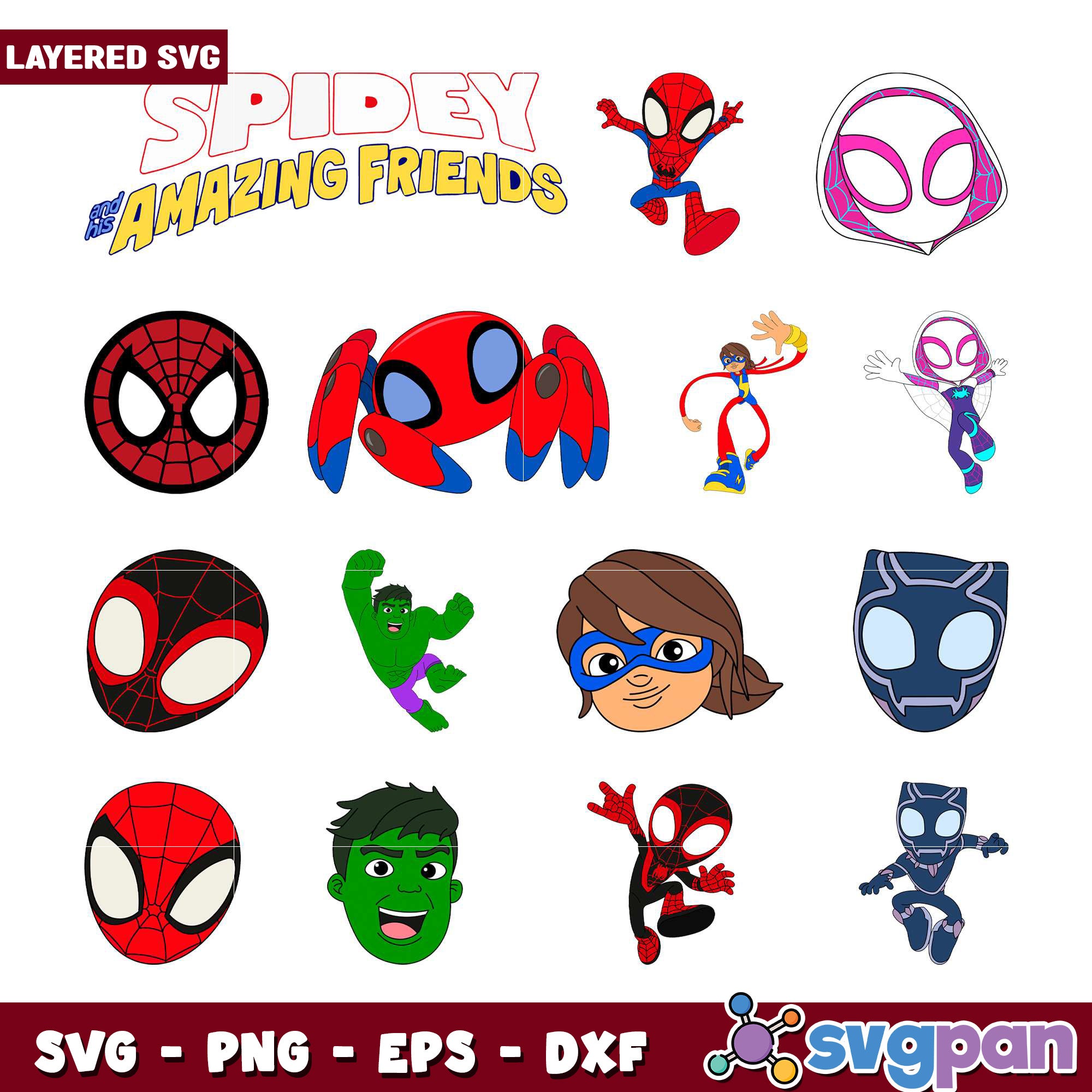 Spidey and Friends SVG Bundle for Crafts and Decor – svgpan