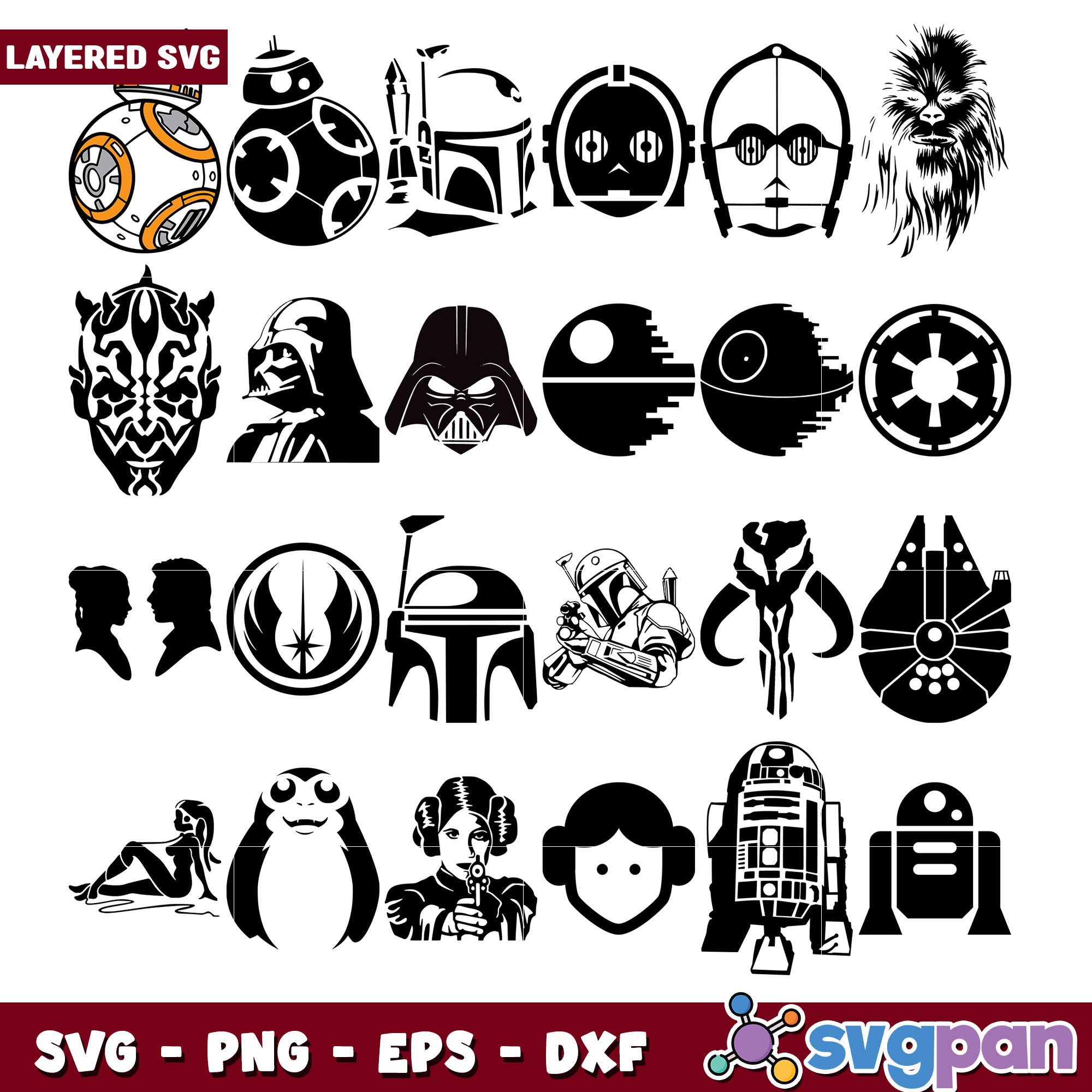 Star Wars Character Bundle SVG Cut Files Collection – svgpan