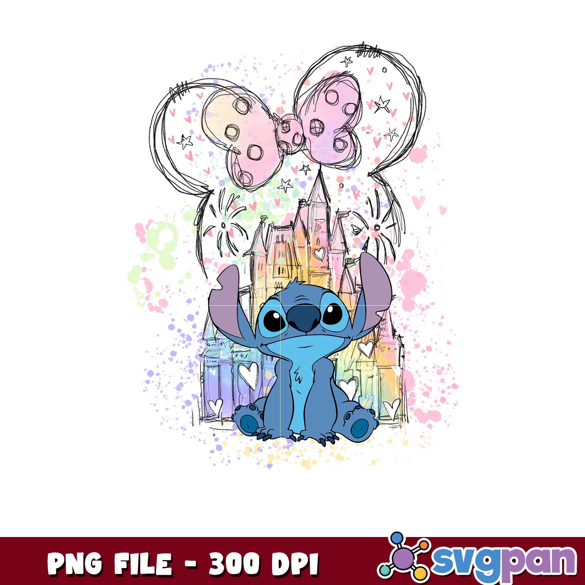 Stitch Disney Castle PNG Cute Cartoon – svgpan