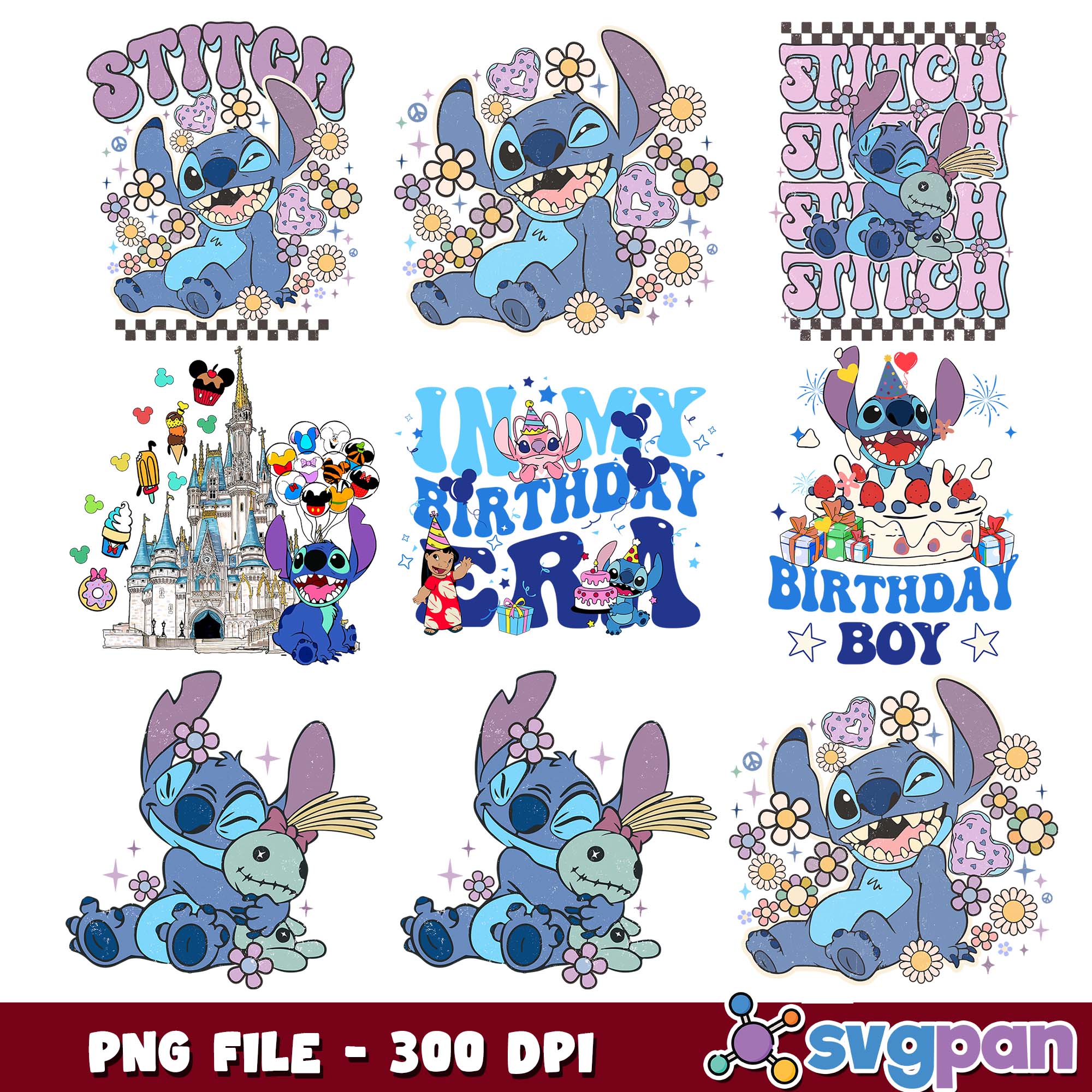 Stitch in my birthday era png bundle, lilo and stitch png, birthday gi ...