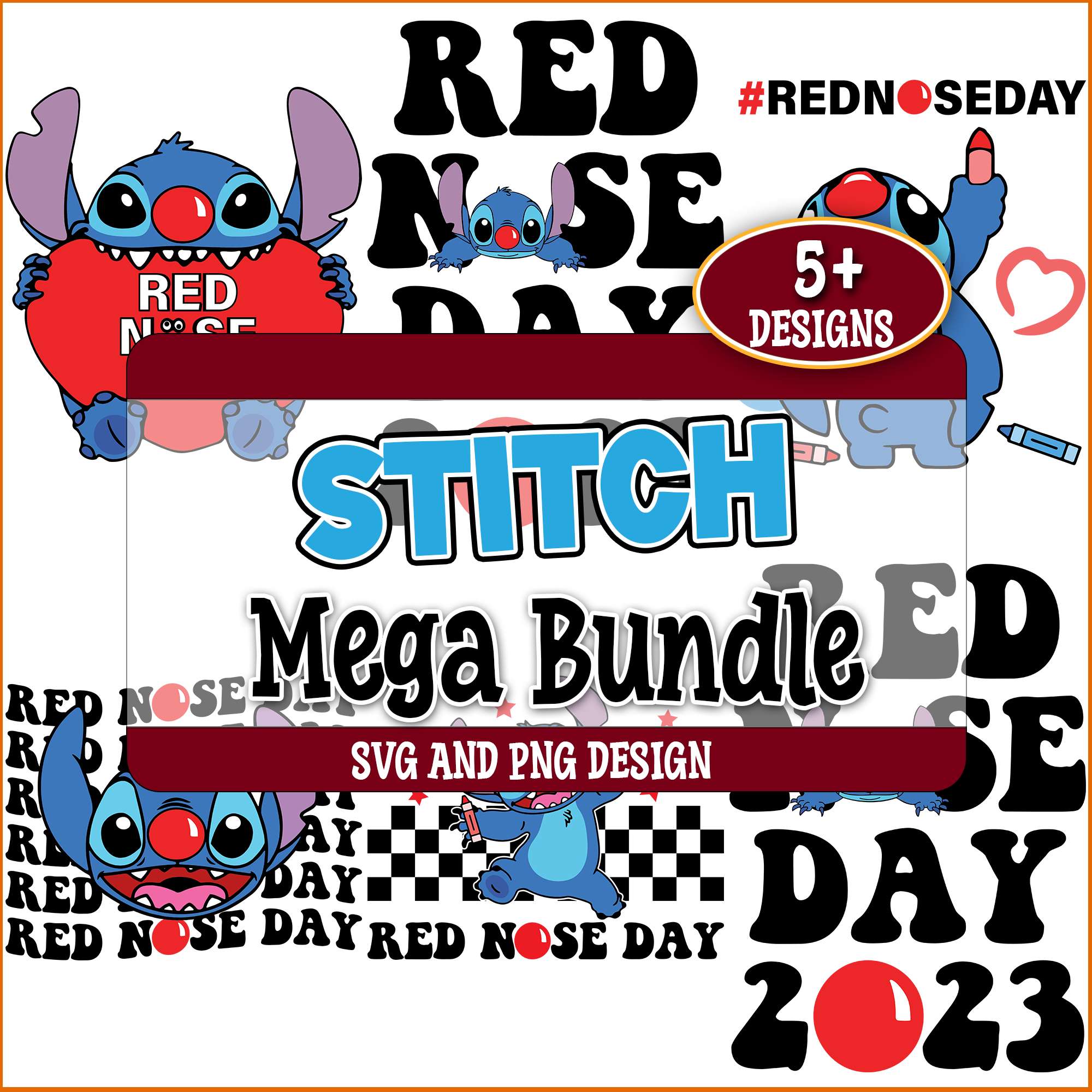 Stitch red nose day svg bundle, red nose day actually svg, stitch fix ...