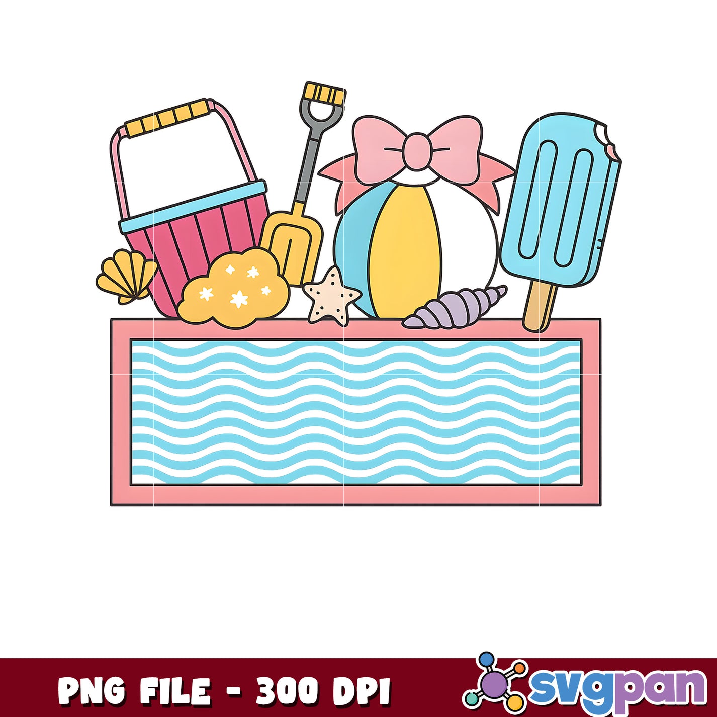 Summer Beach PNG Clipart 300 DPI – svgpan