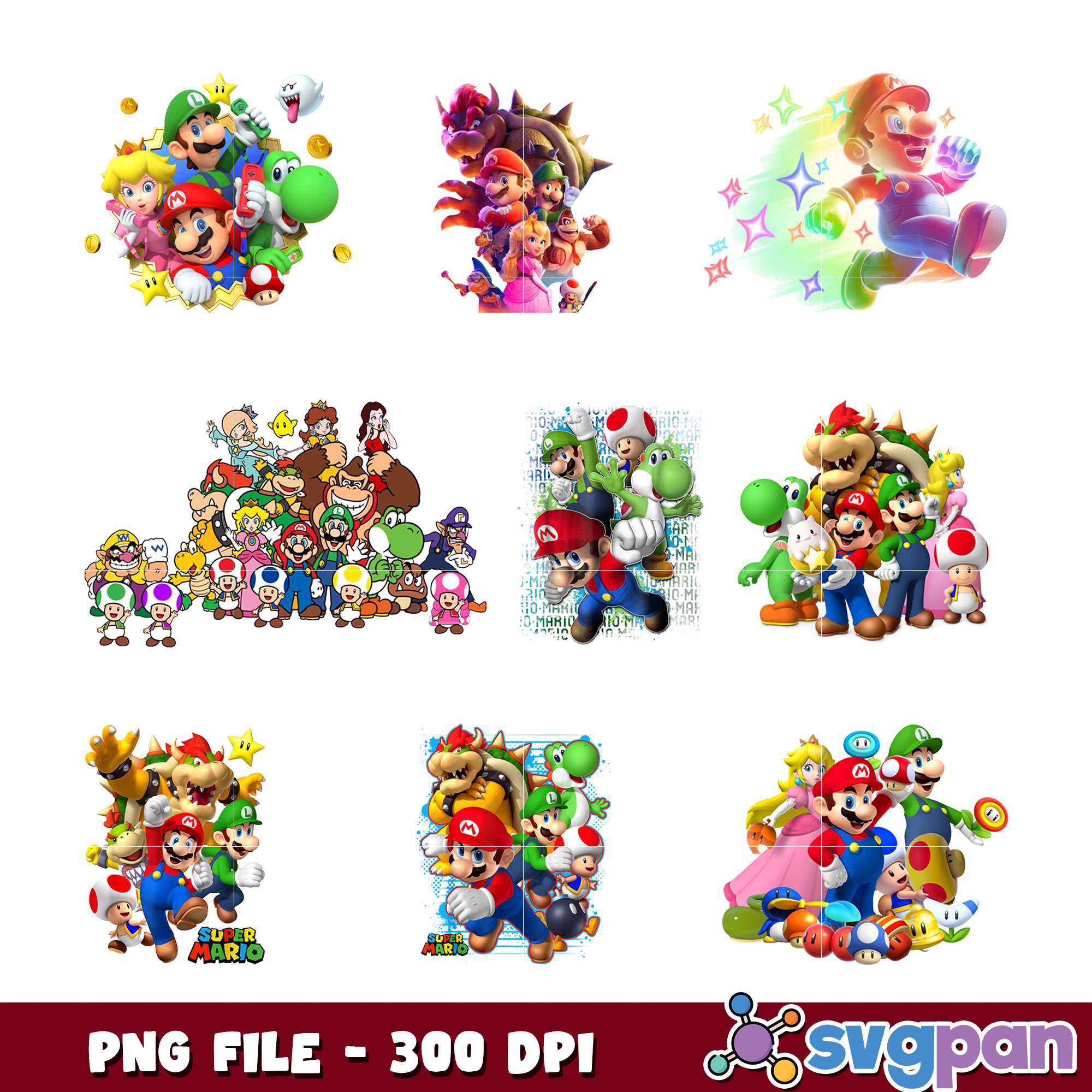 Super Mario Bundle PNG Files for Creative Projects – svgpan