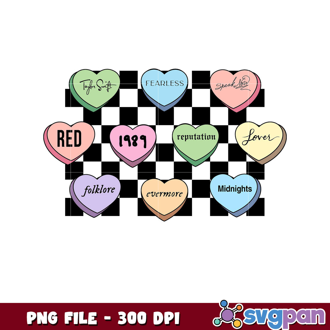 Taylor Swift Heart Art Print, colorful album designs PNG – svgpan