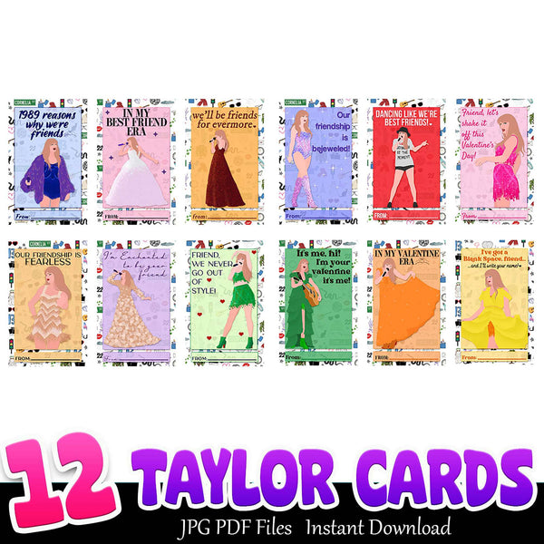 Taylor Swift Valentine Cards Printable Bundle – svgpan