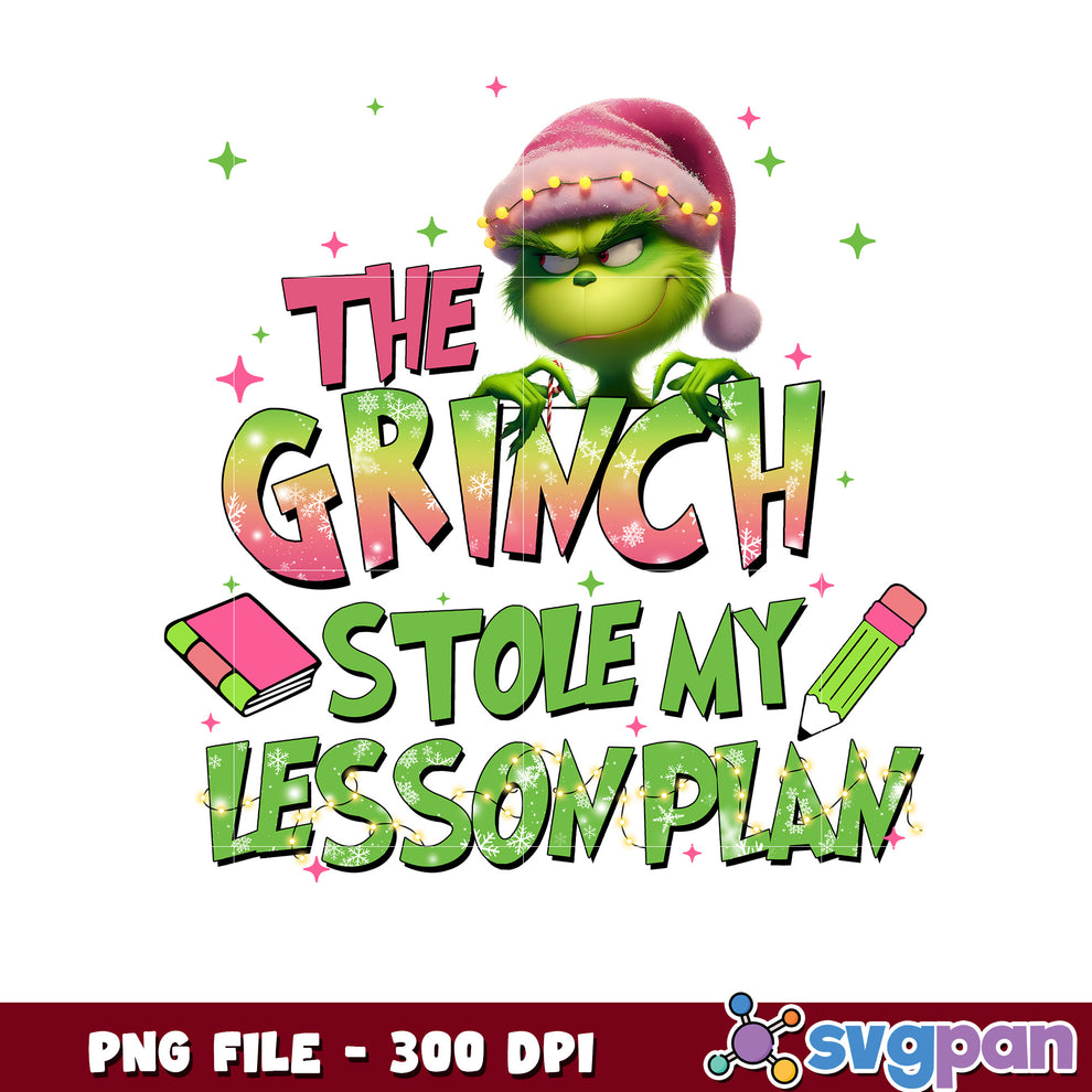 The grinch stole my lesson plan png, christmas png, cartoon characters ...
