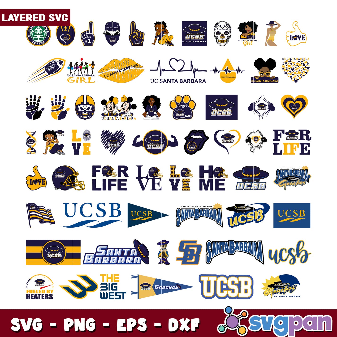 UCSB SVG Bundle Layered Designs – svgpan
