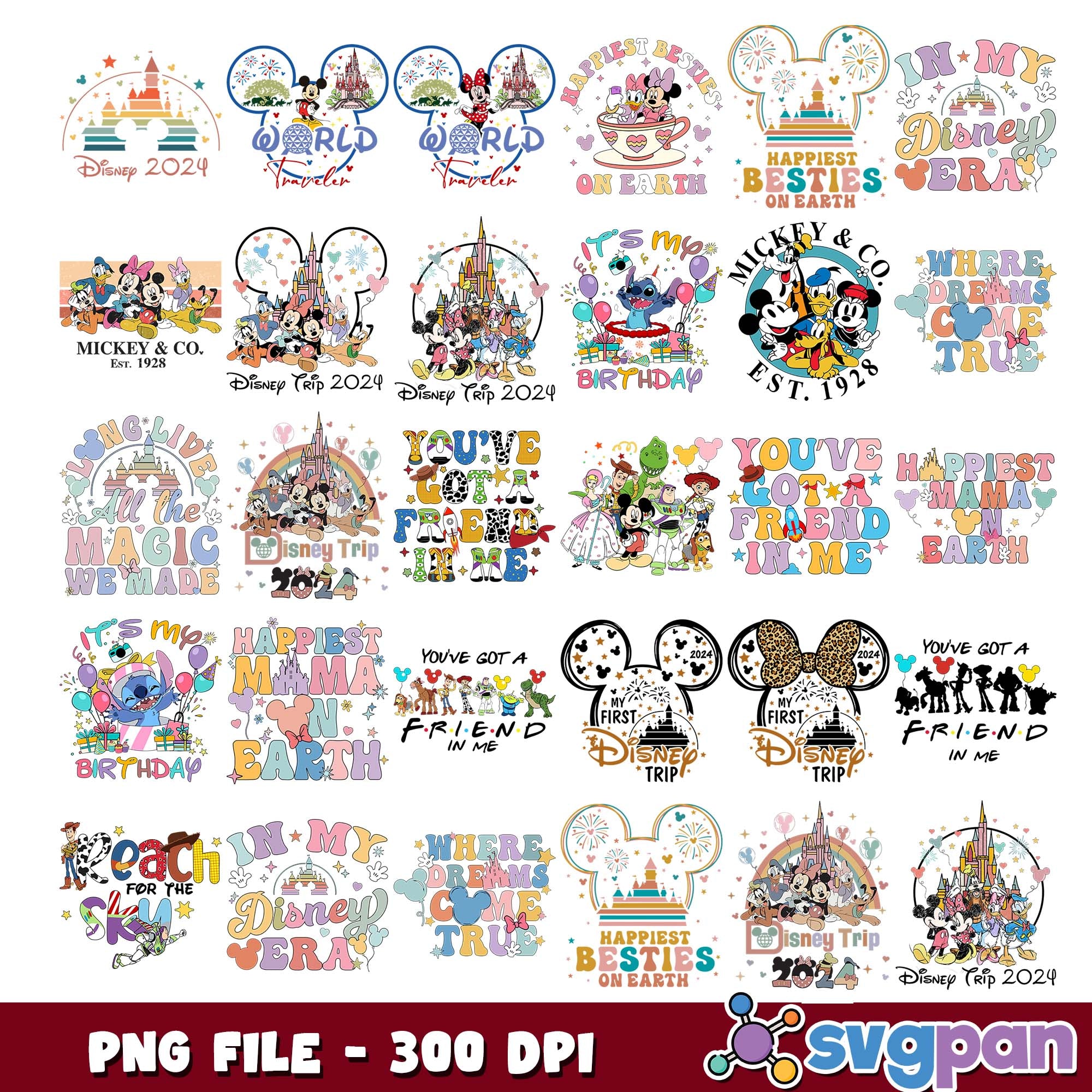 Walt disneyland design png bundle, disney trip png, disney land png ...