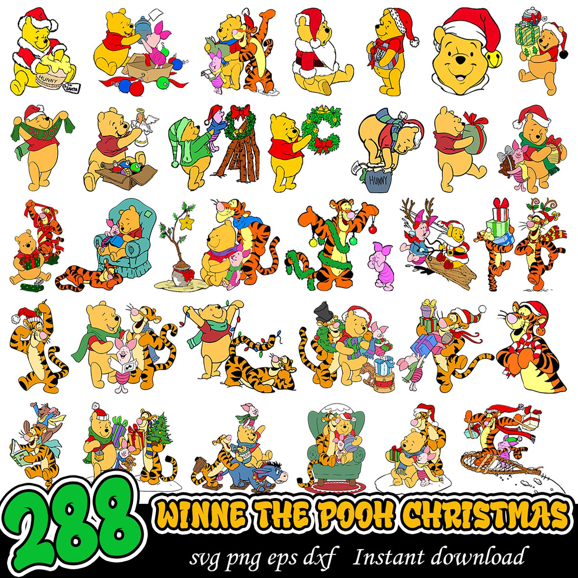 Winnie the Pooh Christmas SVG Bundle – svgpan