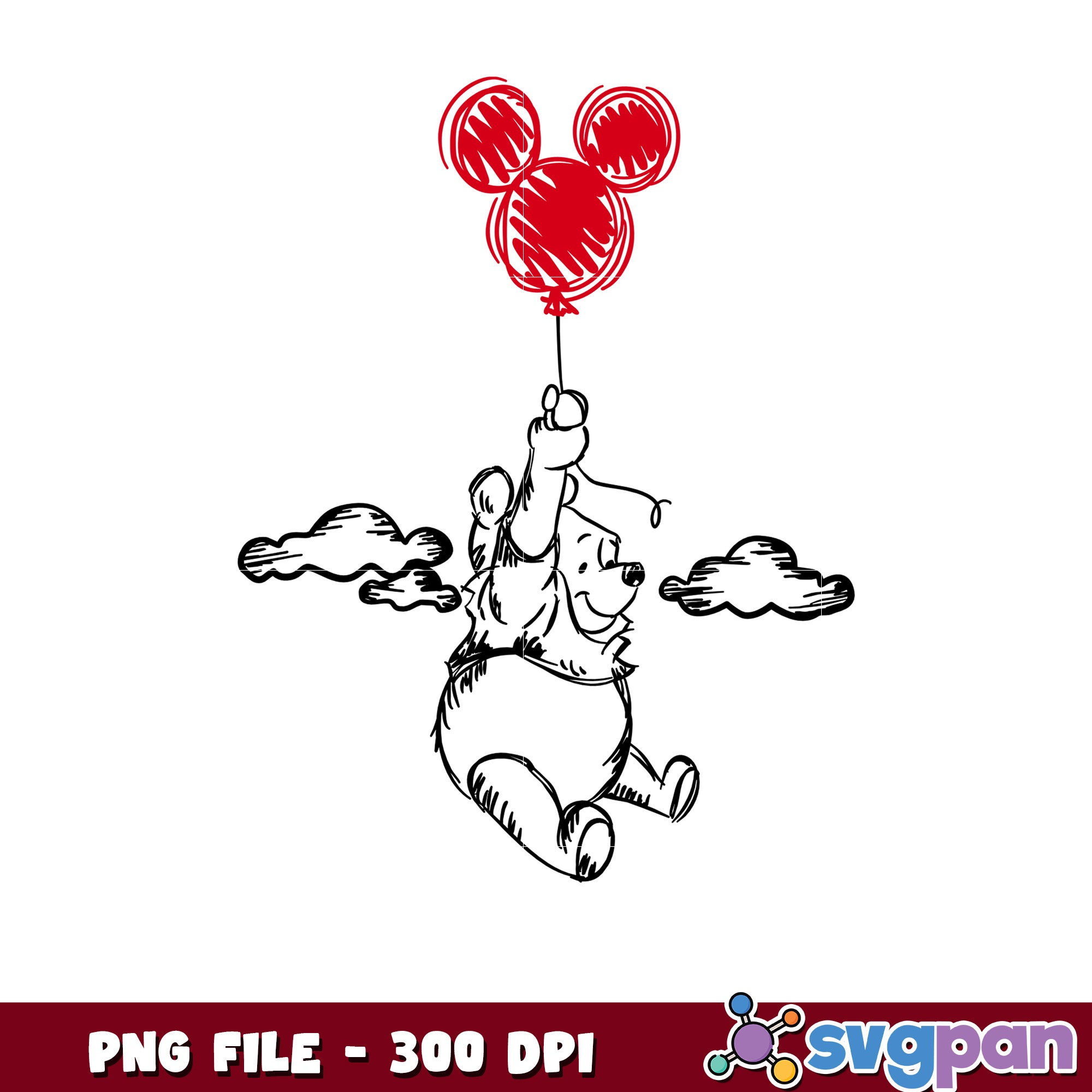 Winnie the Pooh Mickey Balloon PNG – svgpan