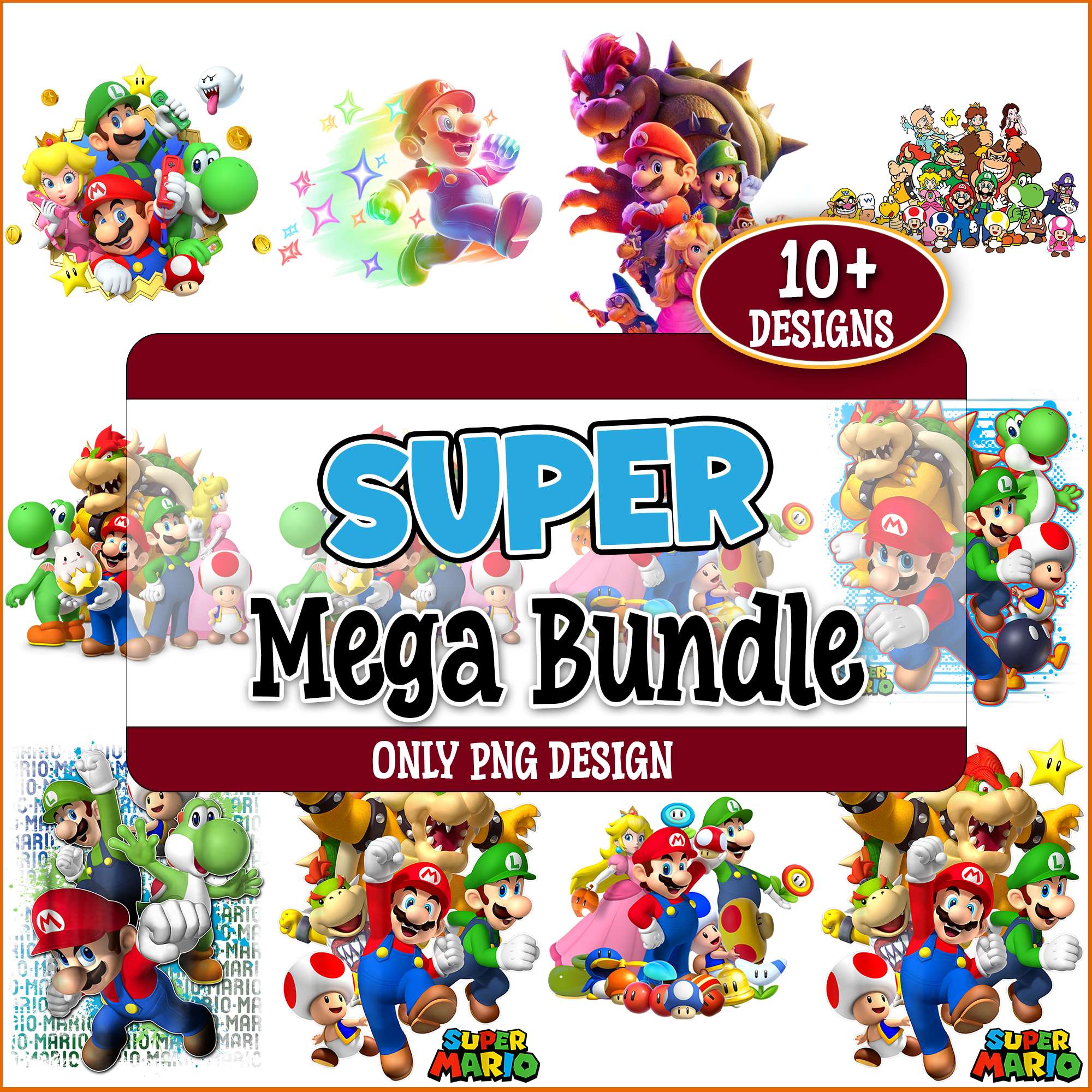 Wonderful super mario png bundle, super mario movie png, super mario 6 ...