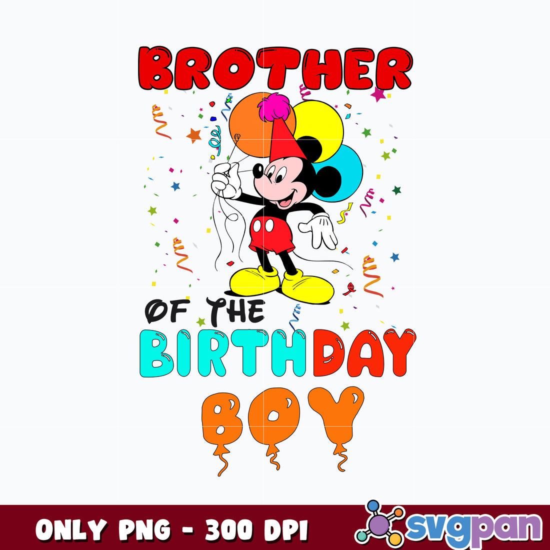 Mickey Mouse Brother of Birthday Boy png – svgpan