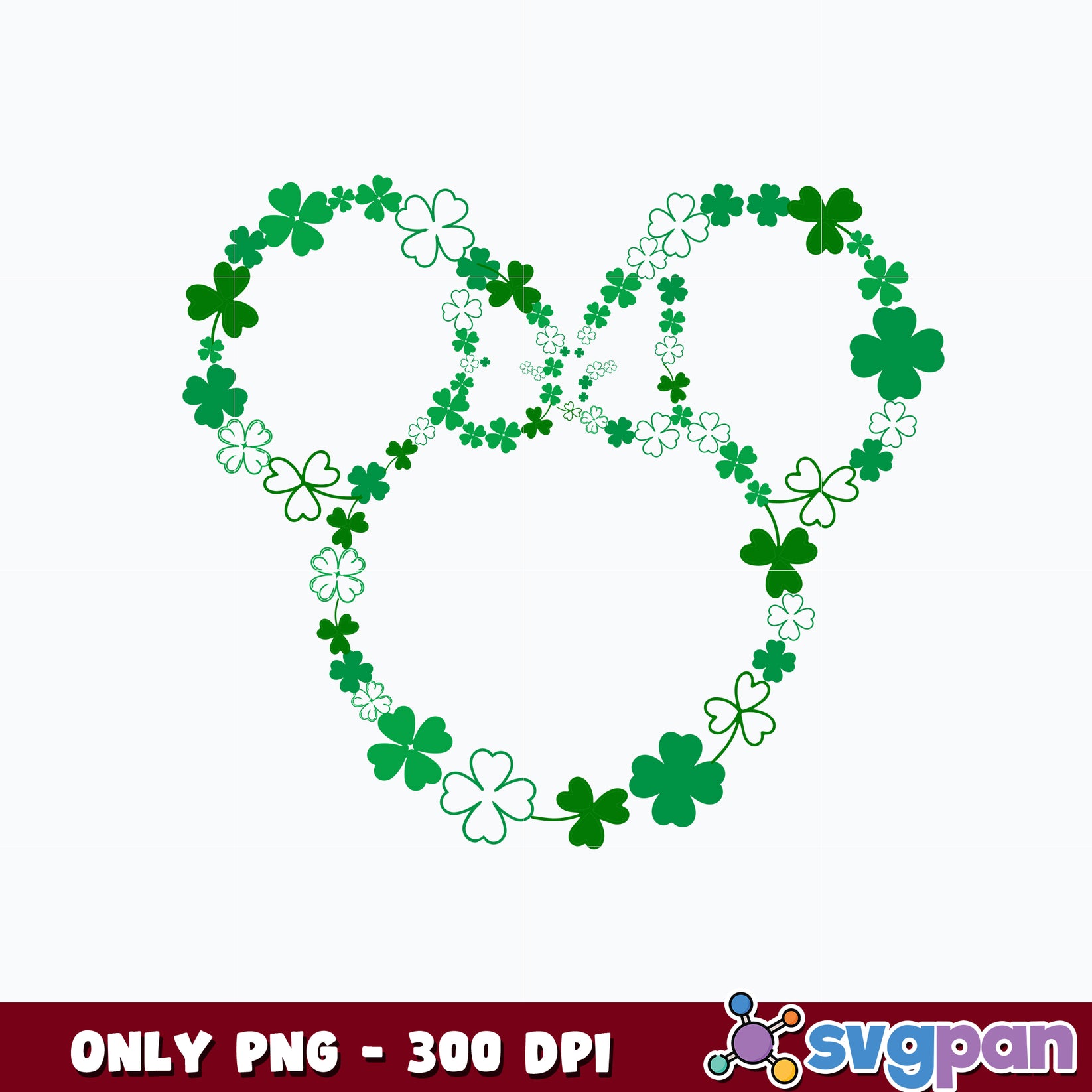 St Patrick Day Green Clover Mickey Mouse png – svgpan