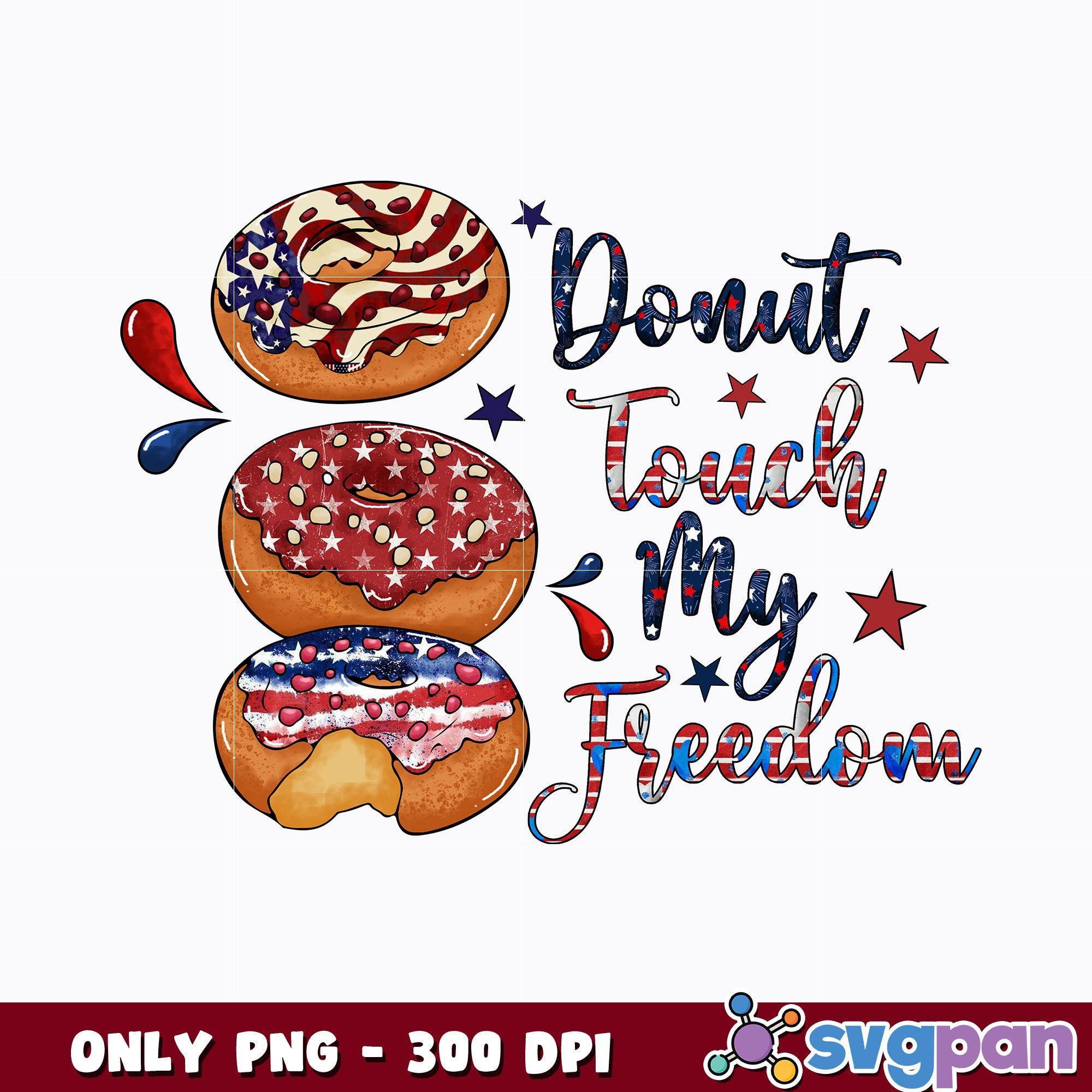 Donut Touch My Freedom American png – svgpan