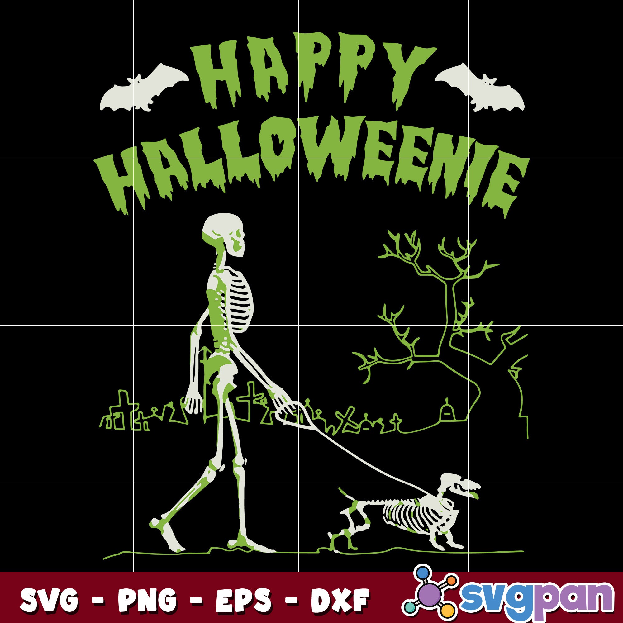 skeleton happy halloweenie svg – svgpan
