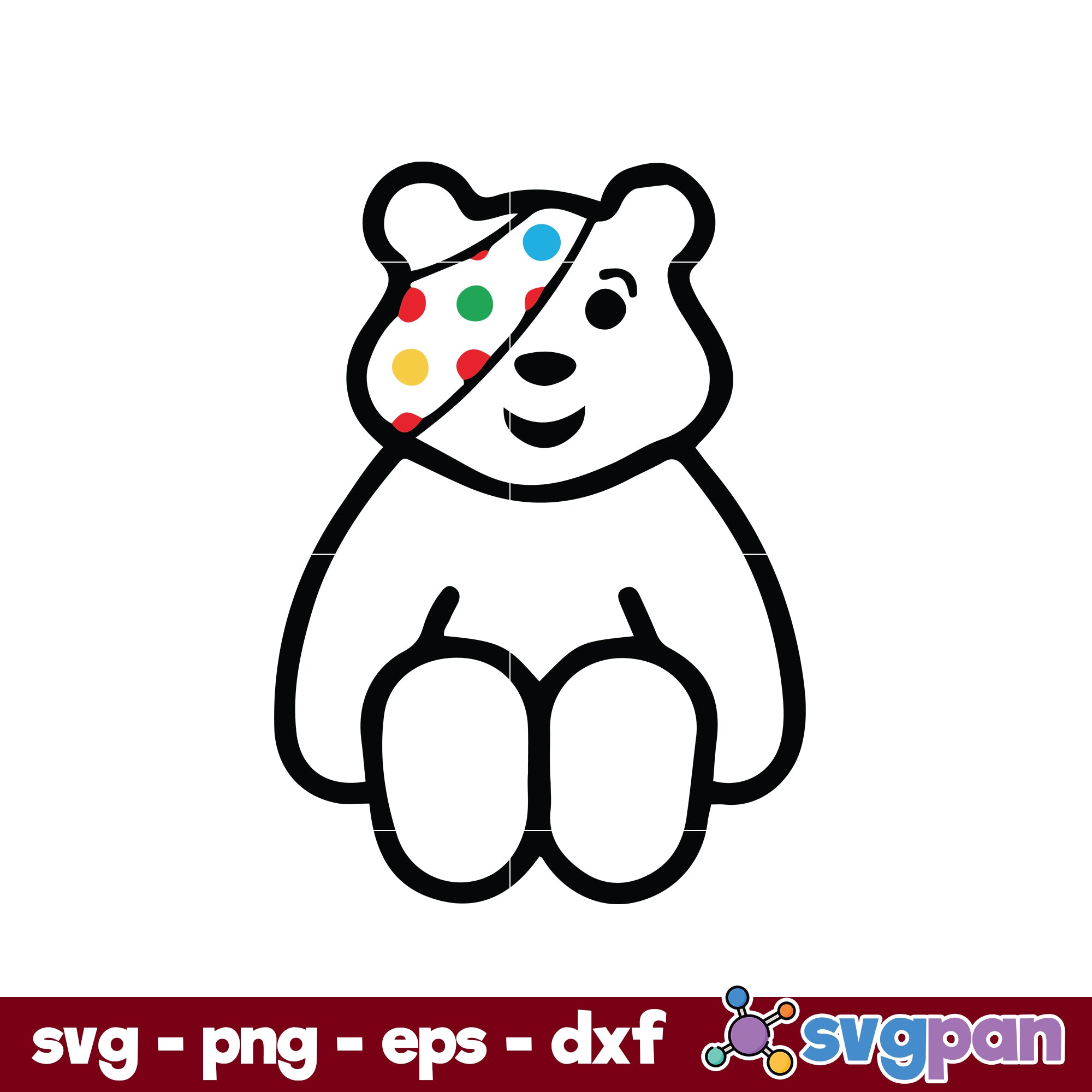 Tesco Pudsey Bear Outline SVG, Children A Need SVG – svgpan