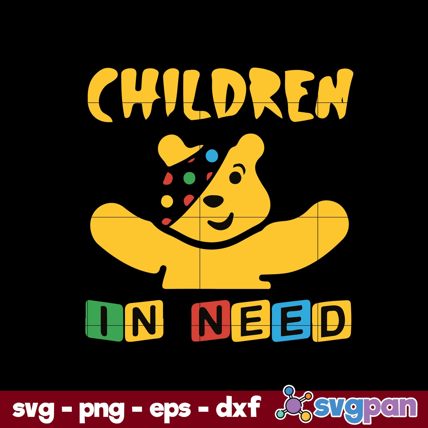 Pudsey Bear Face Mask SVG, Red Nose Day SVG, Cartoon SVG – svgpan