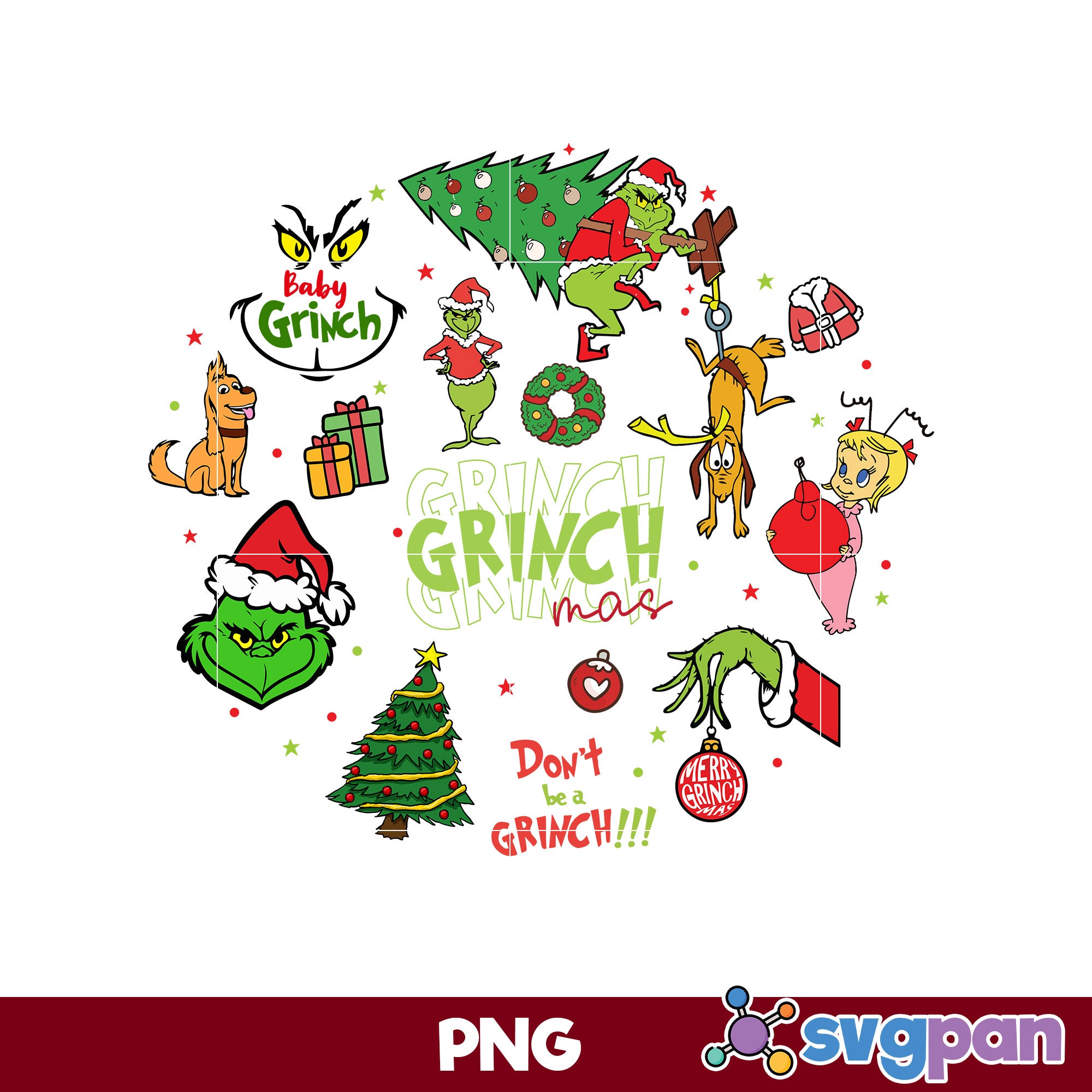 Squad Grinch Bundle Christmas PNG, Grinch Christmas PNG – svgpan