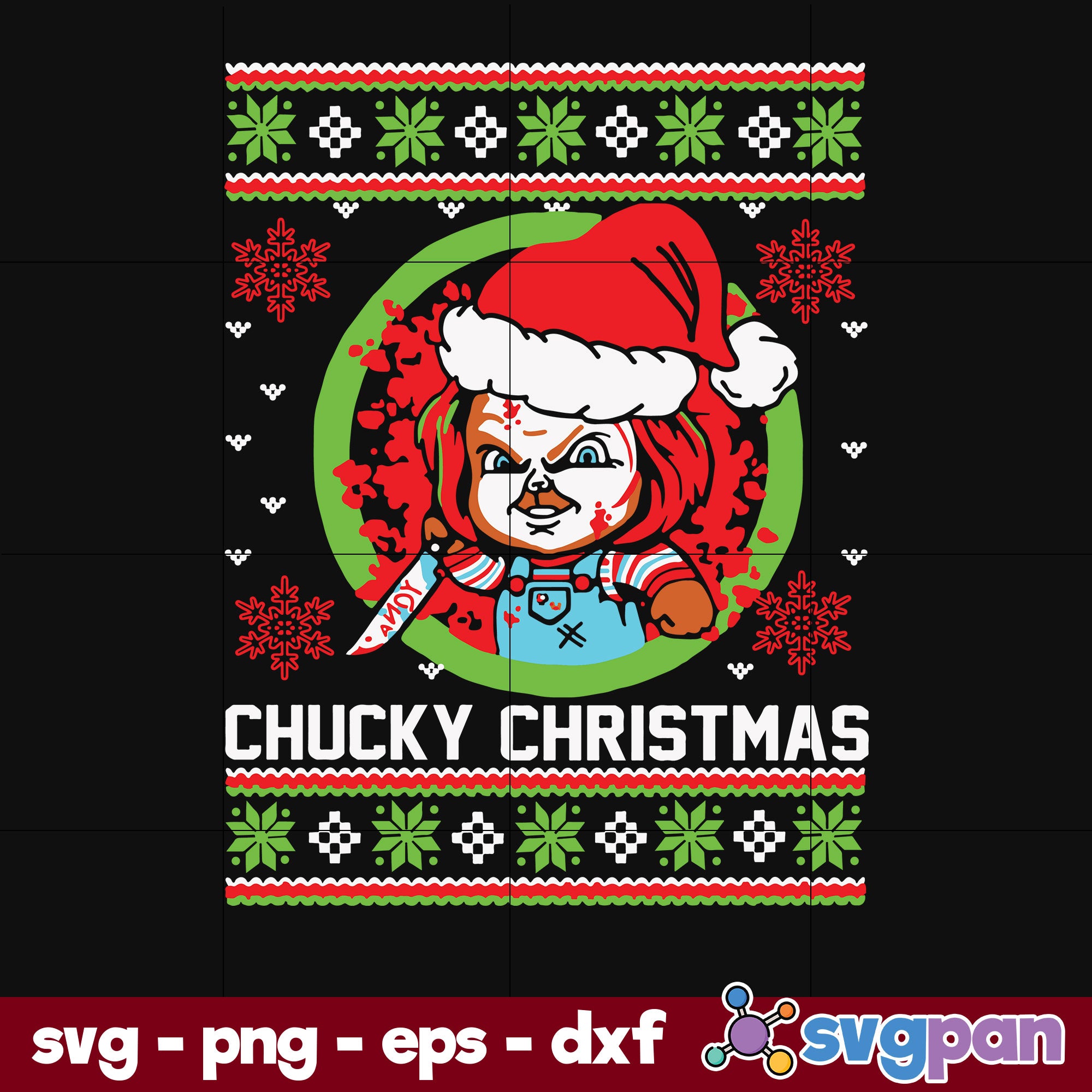 Chucky Christmas Horror Killer SVG, Christmas SVG, PNG DXF EPS Digital ...