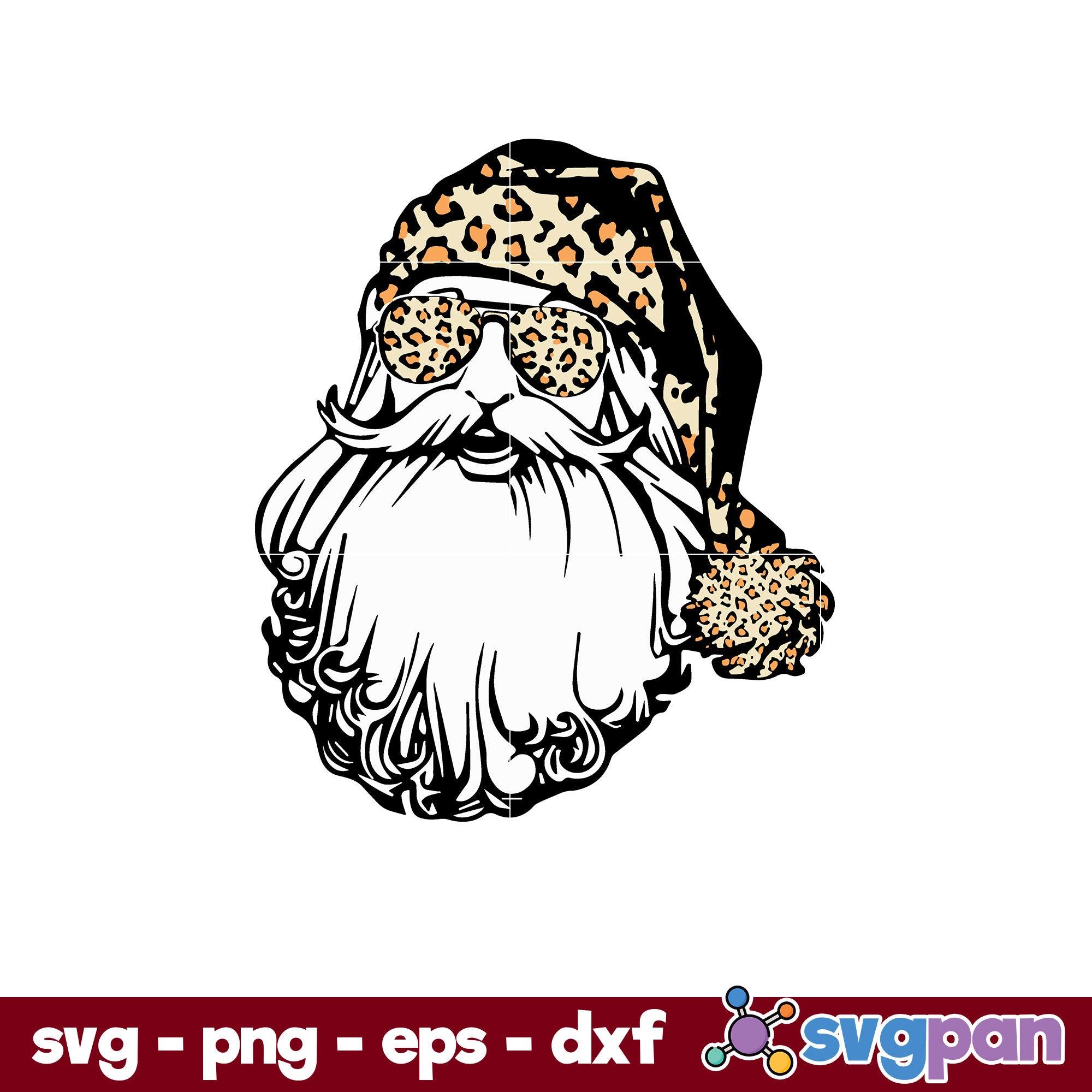 Leopard Santa Claus SVG, Christmas SVG, PNG DXF EPS Digital File. – svgpan